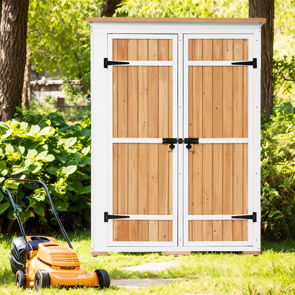 iYofe 4 ft. W x 2 ft. D Solid Wood Vertical Storage Shed | Wayfair