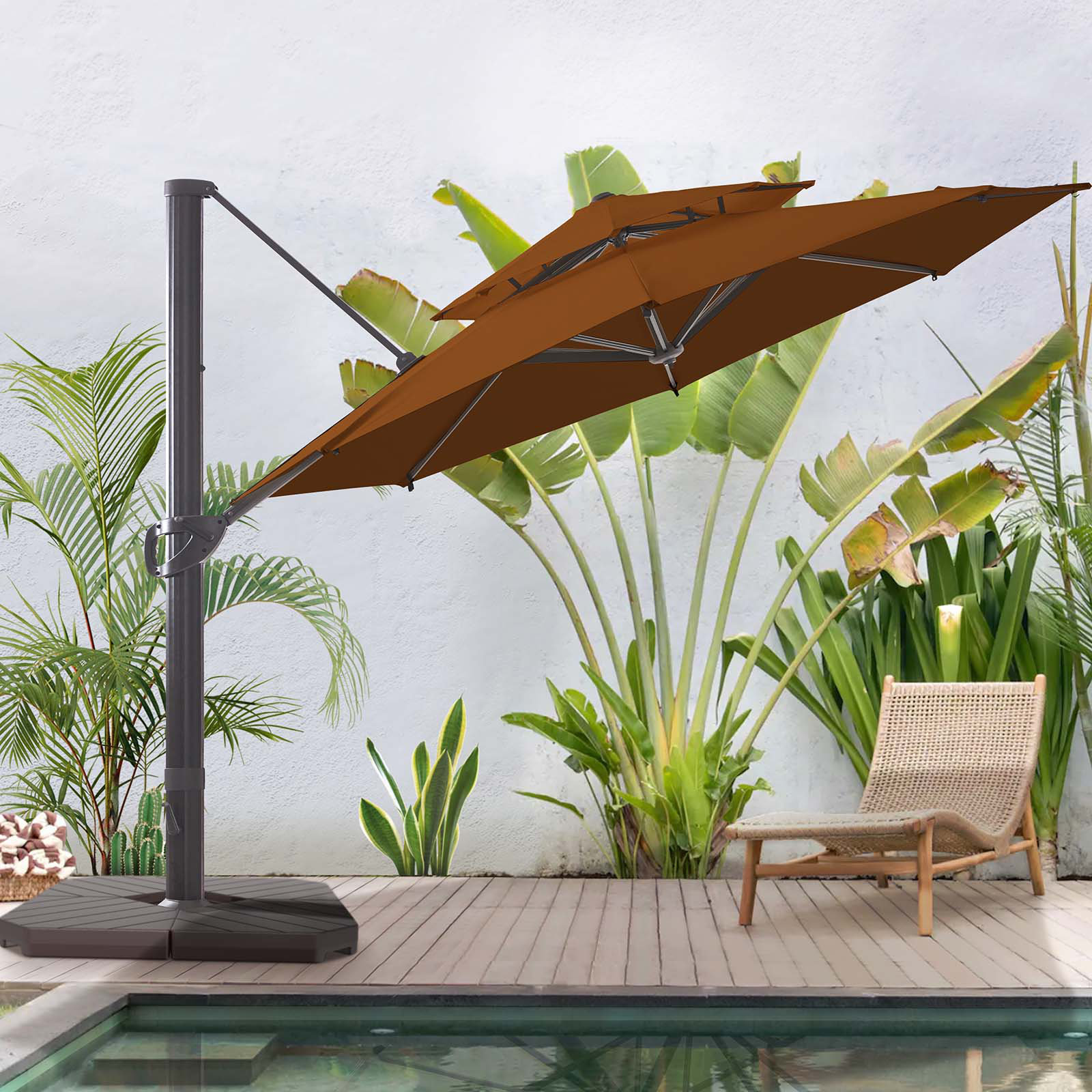 BLUU 132" x 132" Round Cantilever Umbrella & Reviews - Wayfair Canada