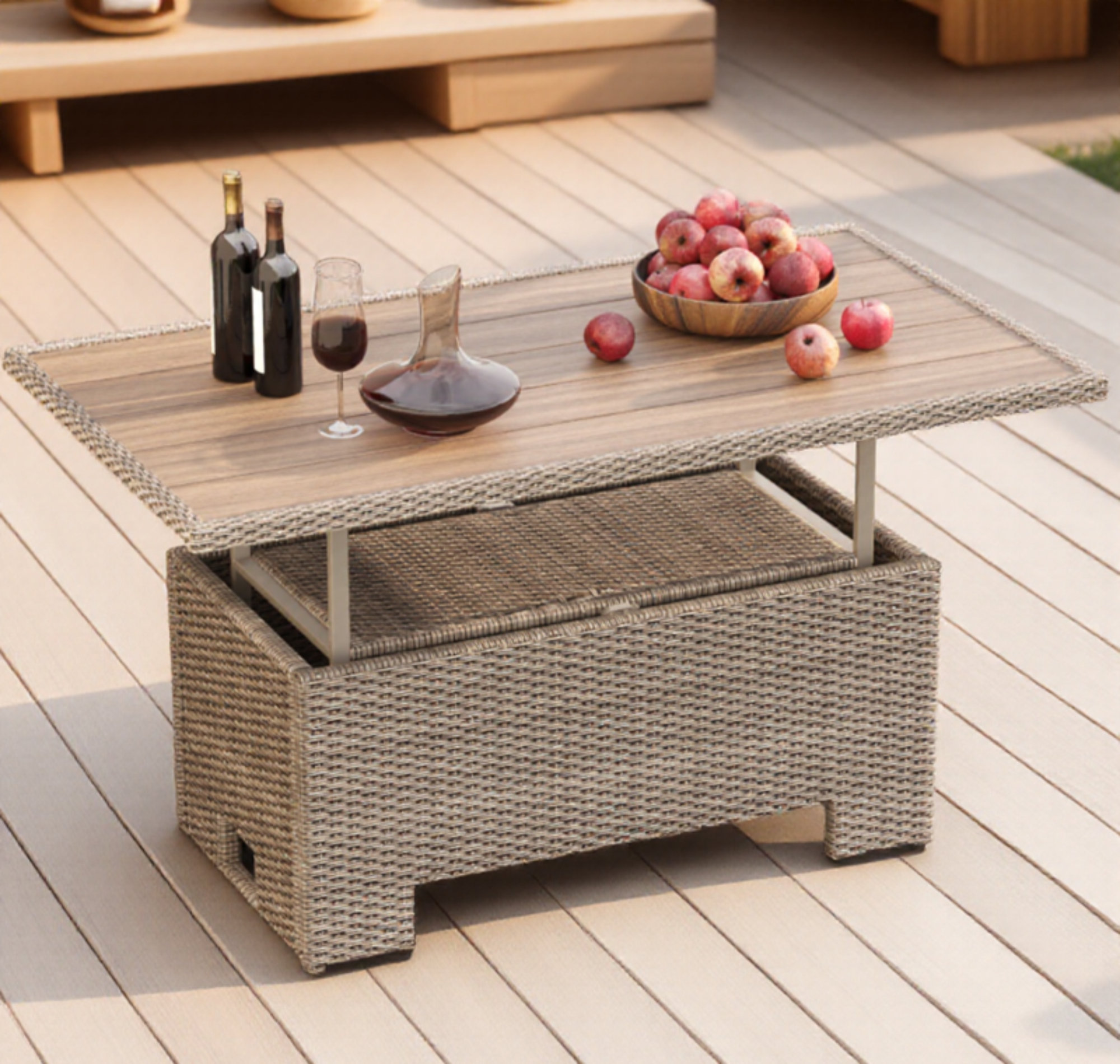 Wade Logan® Cahlan Extendable Wicker Dining Table & Reviews | Wayfair