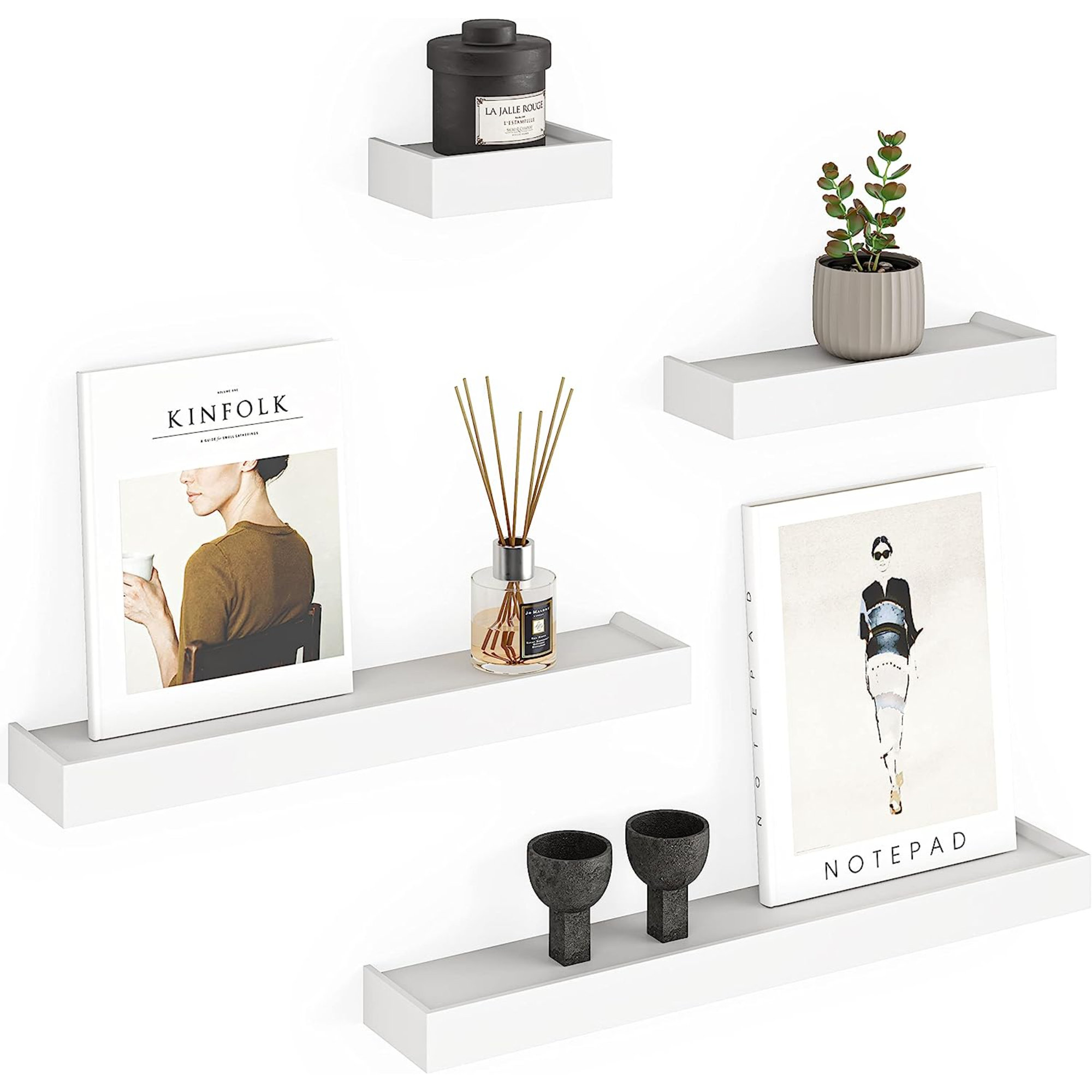 Ballucci Ensemble de tablettes murales flottantes de quatre articles ...