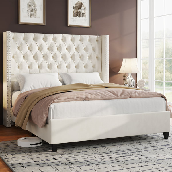 Willa Arlo™ Interiors Dillwyn Upholstered Wingback Bed & Reviews | Wayfair