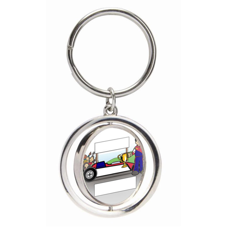 Printed Perfection Personalized Race Car Driver Male Small Spinning Key ...