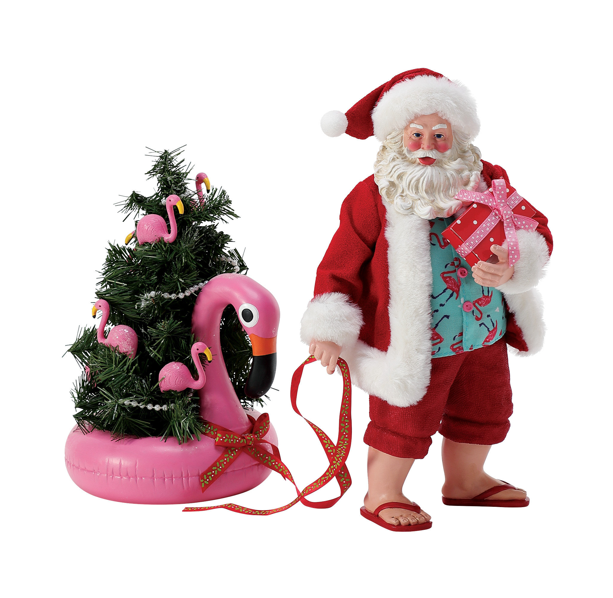 Possible Dreams Santa Flamingo Float Figurine 10.5in H | Wayfair