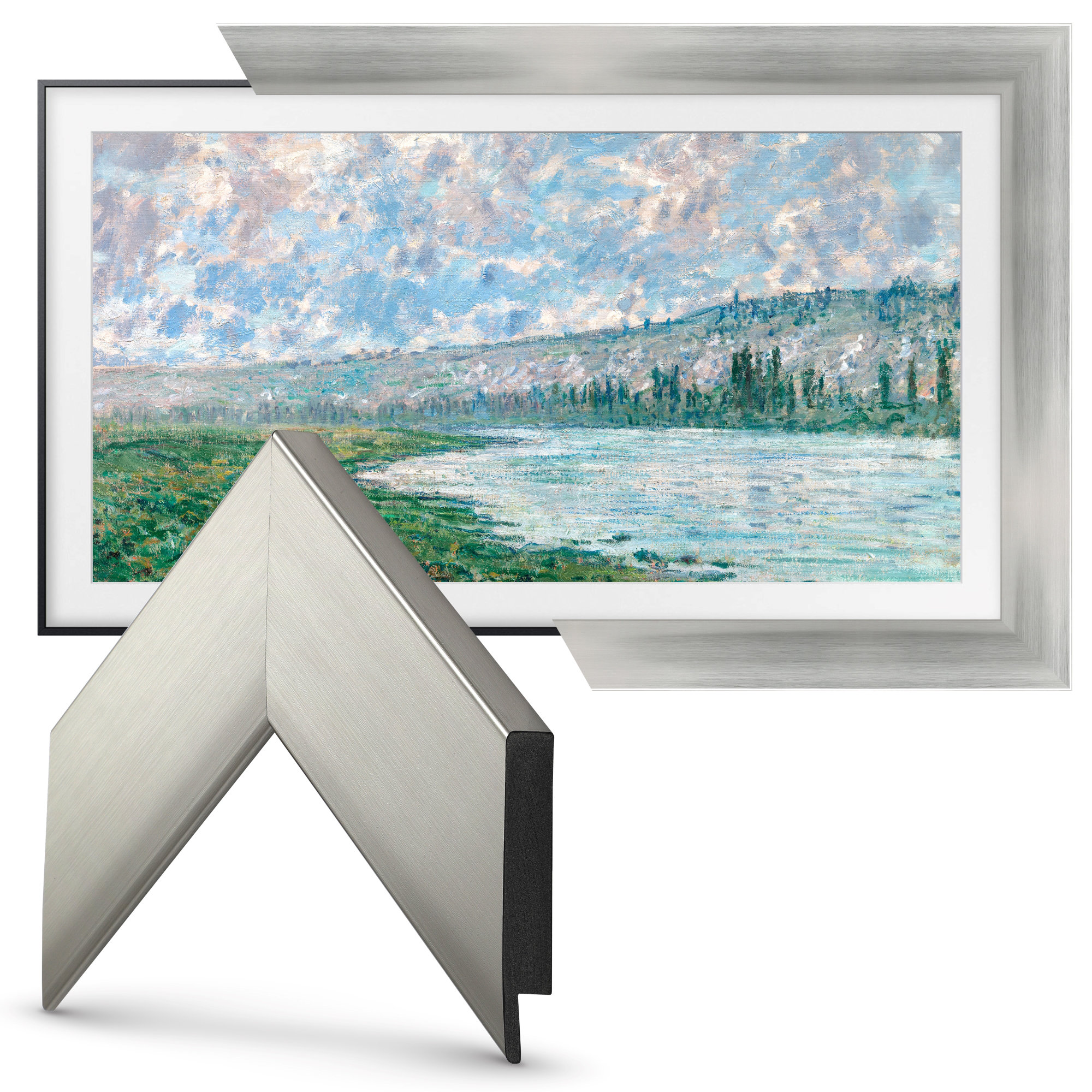 Deco TV Frames Brushed Stainless Deco TV Frame for Samsung Frame TV ...