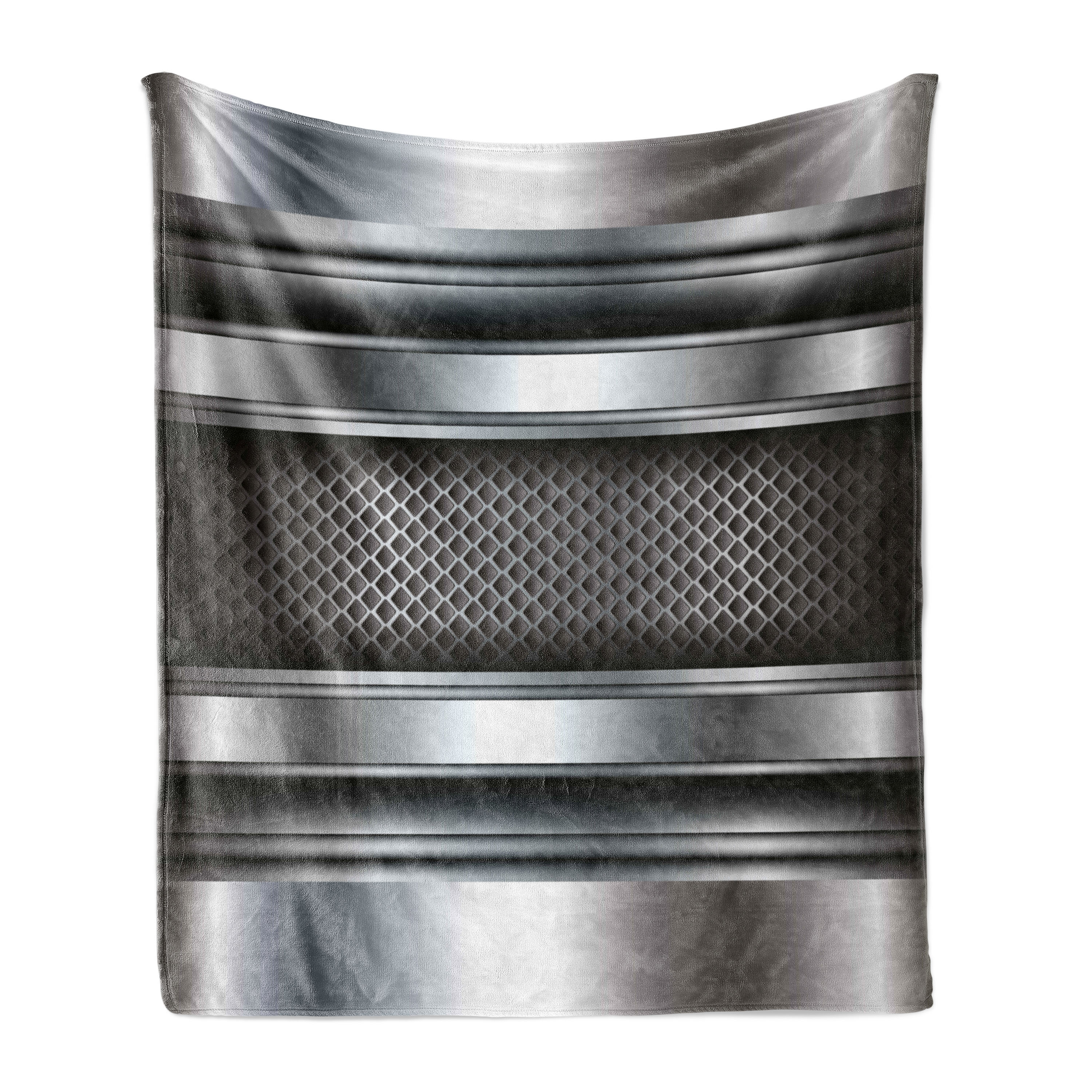 Ambesonne Grey Fleece Throw Blanket Realistic Vivid Plates Grey Taupe ...