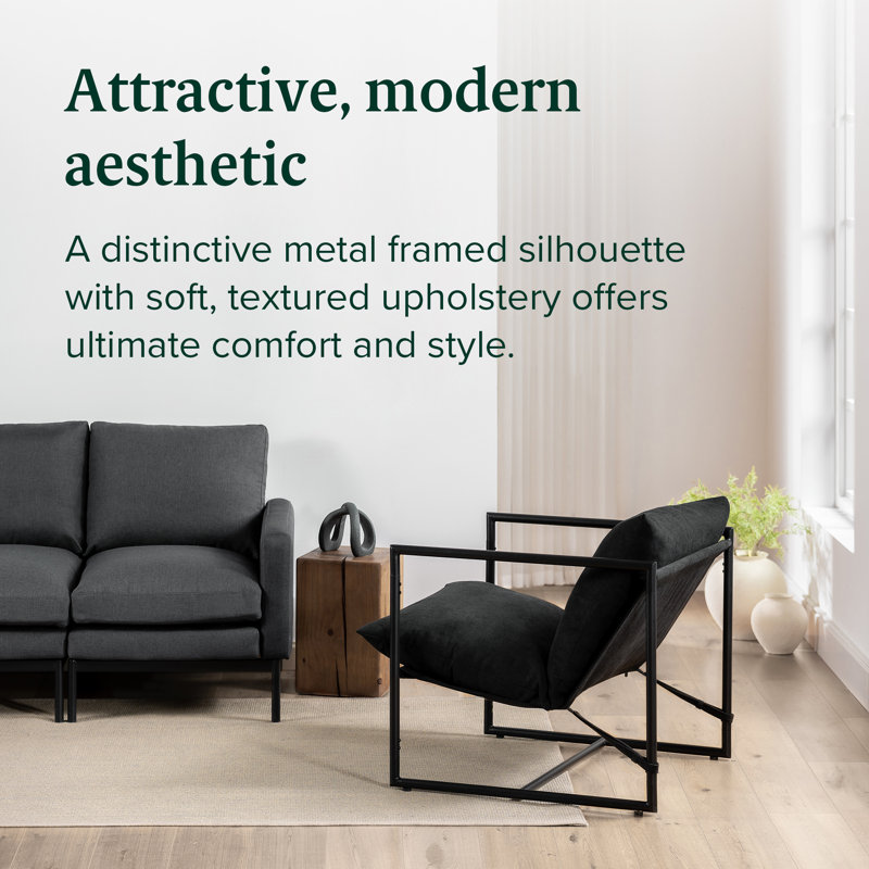 Trent Austin Design® Reagle Modern Metal Framed Sling Accent Chair ...