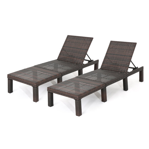 Ebern Designs Letourneau Outdoor Wicker Chaise Lounge Set | Wayfair