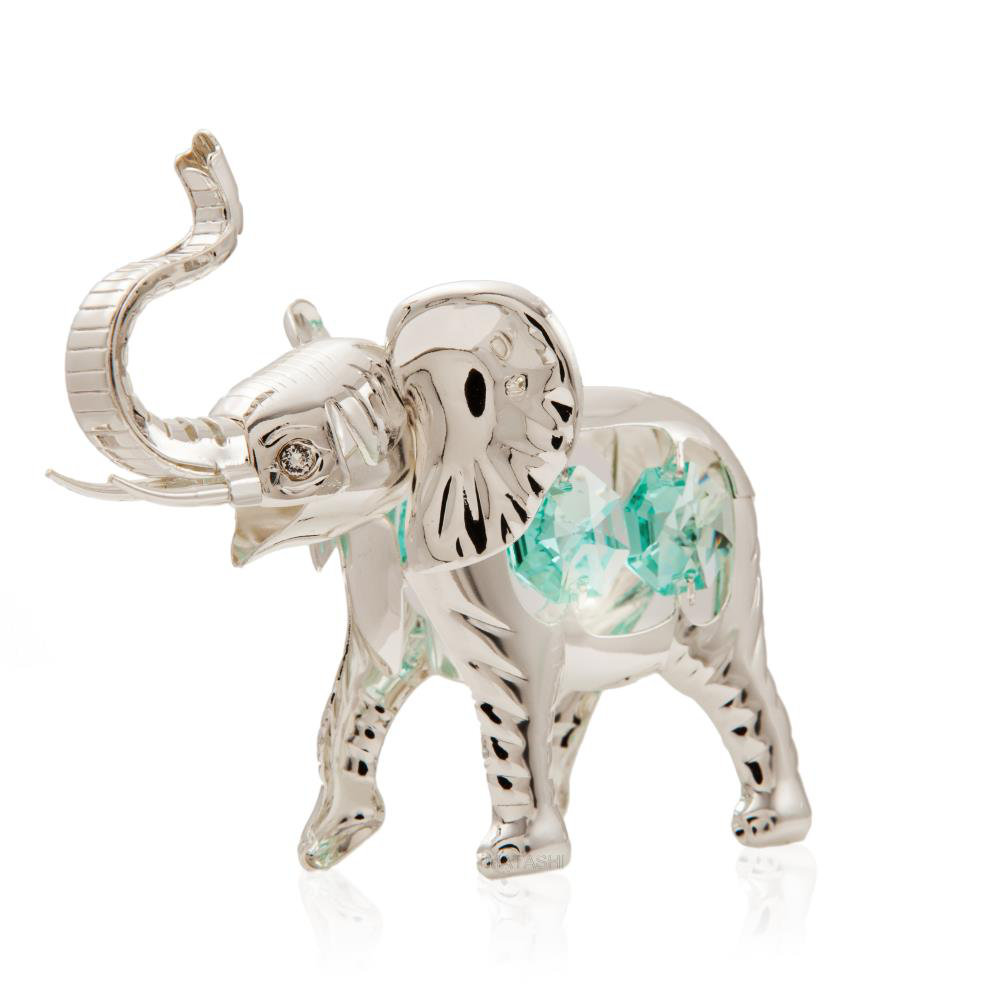 Matashi Crystal Elephant with Open Mouth Hanging Figurine Ornament ...
