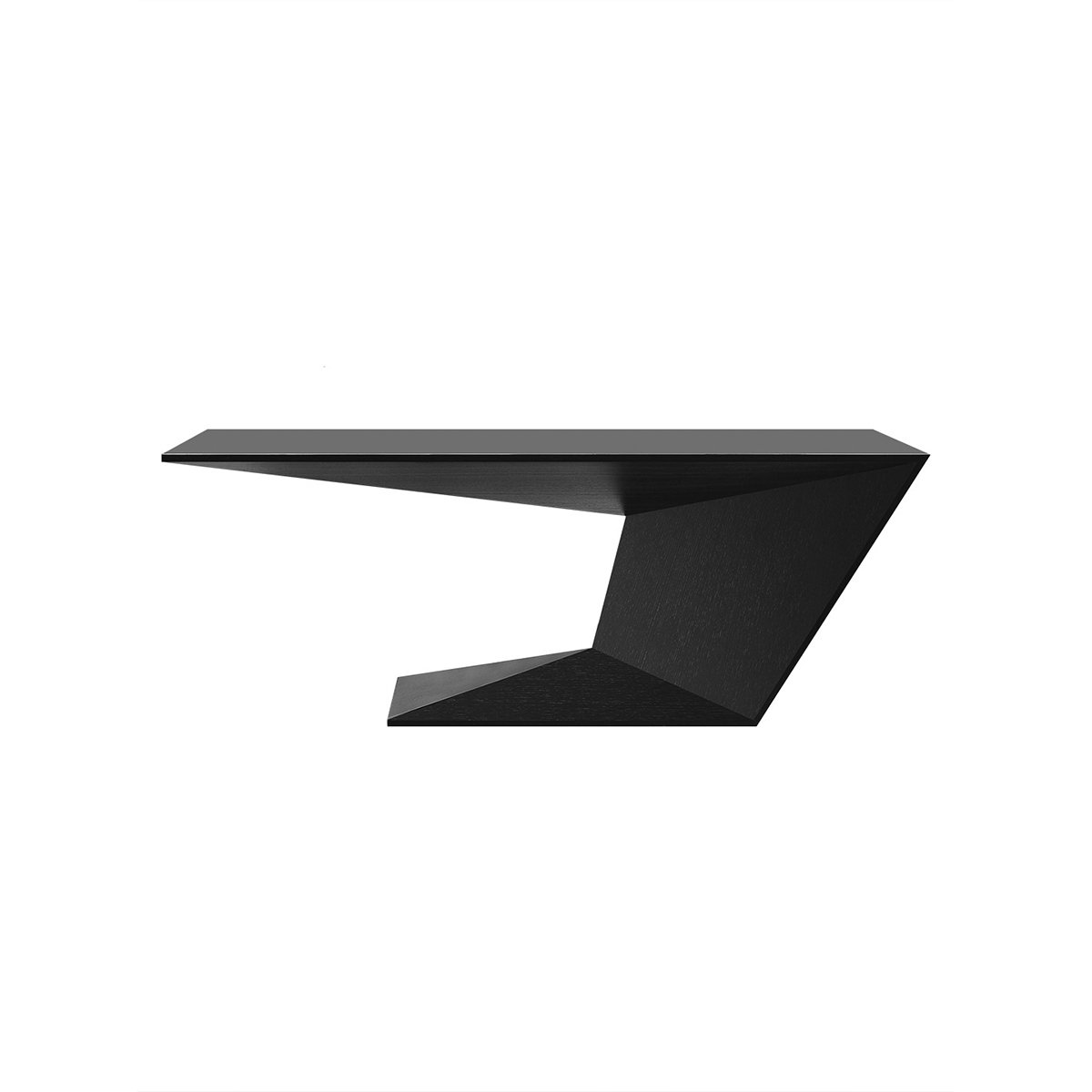 Orren Ellis Sculptural Italian Geometry Desk, Crafted in Smoked Oak or ...