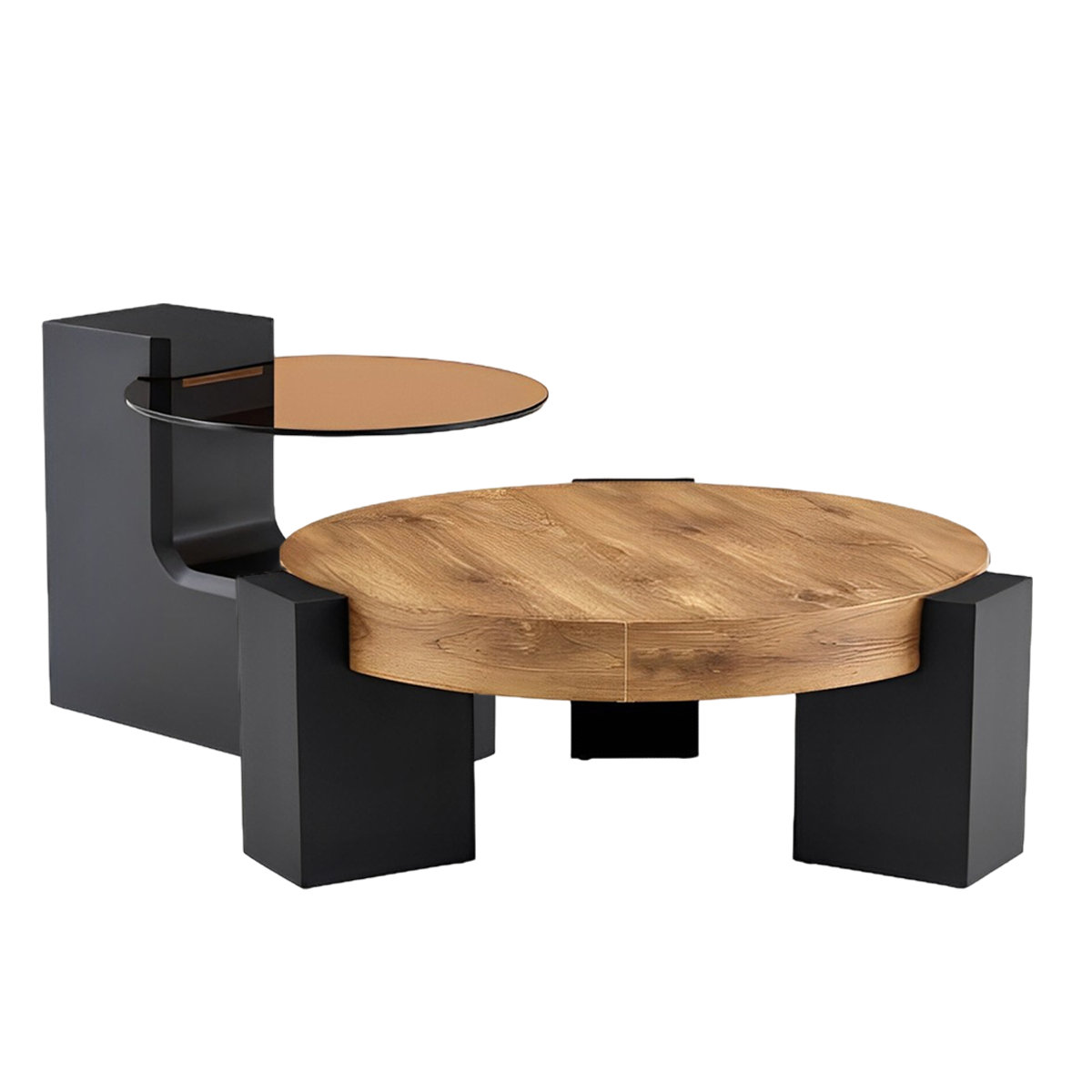 Latitude Run® Detachable Tempered Glass Double-decker Coffee Table ...