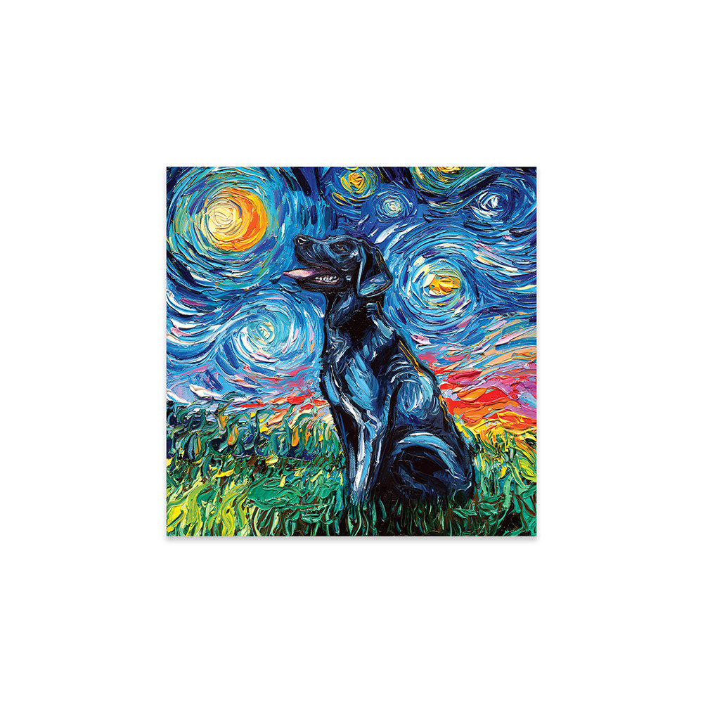 Red Barrel Studio® Black Labrador Night I On Plastic / Acrylic by Aja ...