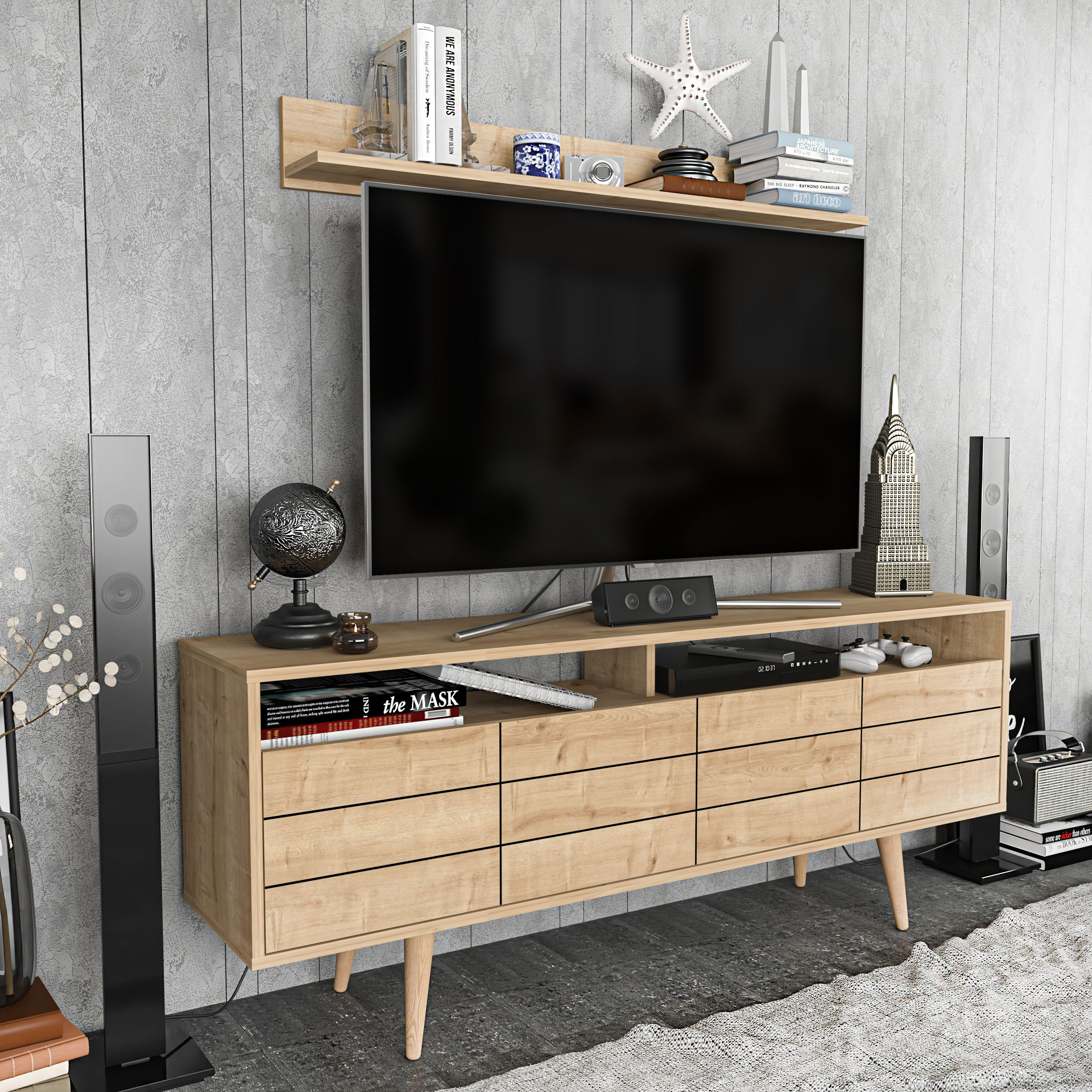 Wade Logan® Abderraouf 63" TV Stand for TVs up to 70" & Reviews | Wayfair