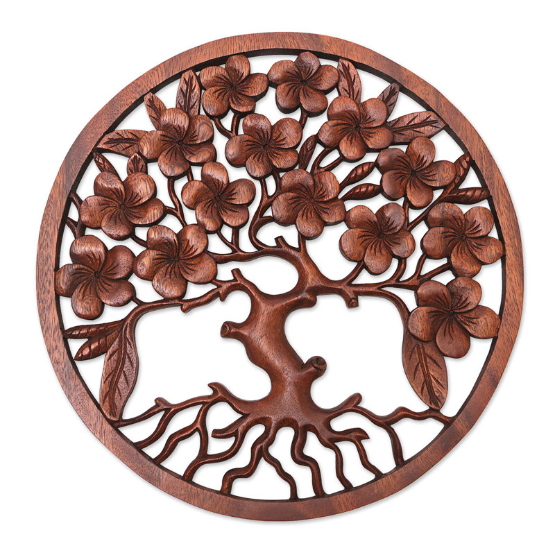 Red Barrel Studio® Handmade Fertility Leaves Wood Relief Panel | Wayfair