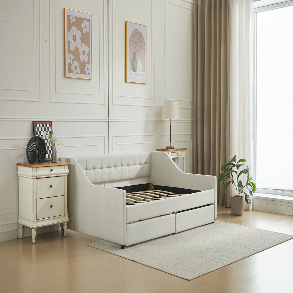 Latitude Run® Daybed Corner Bed Sofa Bed with Drawers Velvet ...