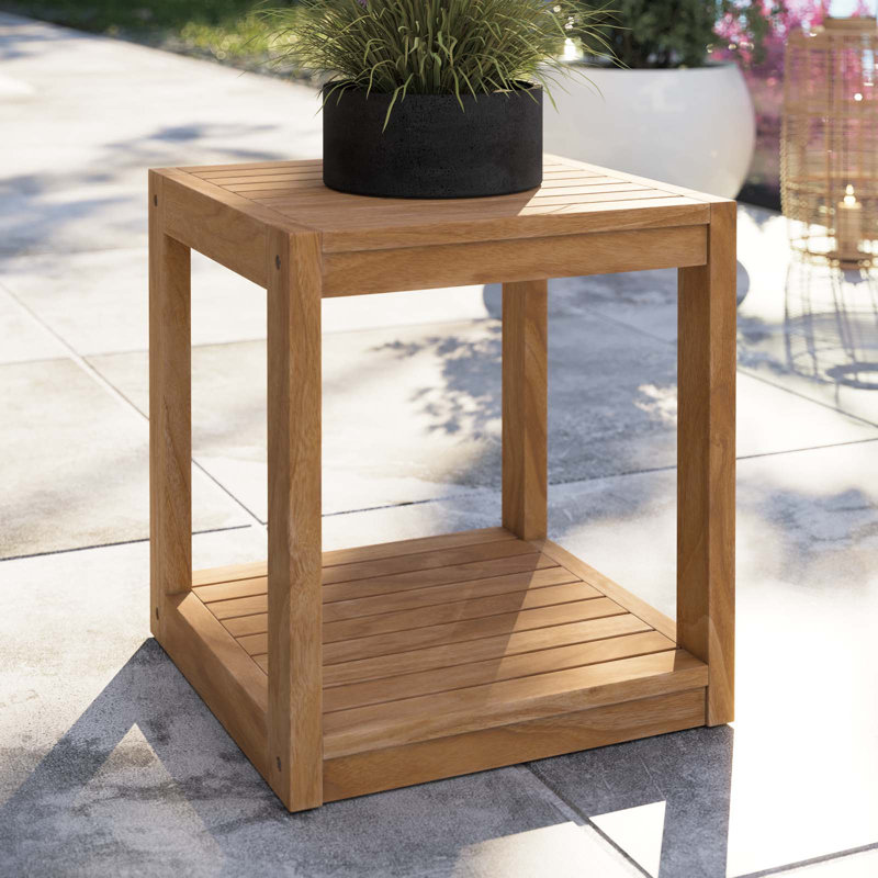 Modway Carlsbad Teak Wood Outdoor Patio Side Table & Reviews | Wayfair