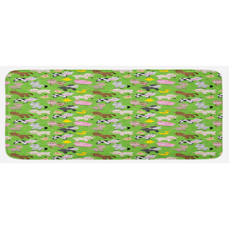 East Urban Home Pig Kitchen Mat | Wayfair