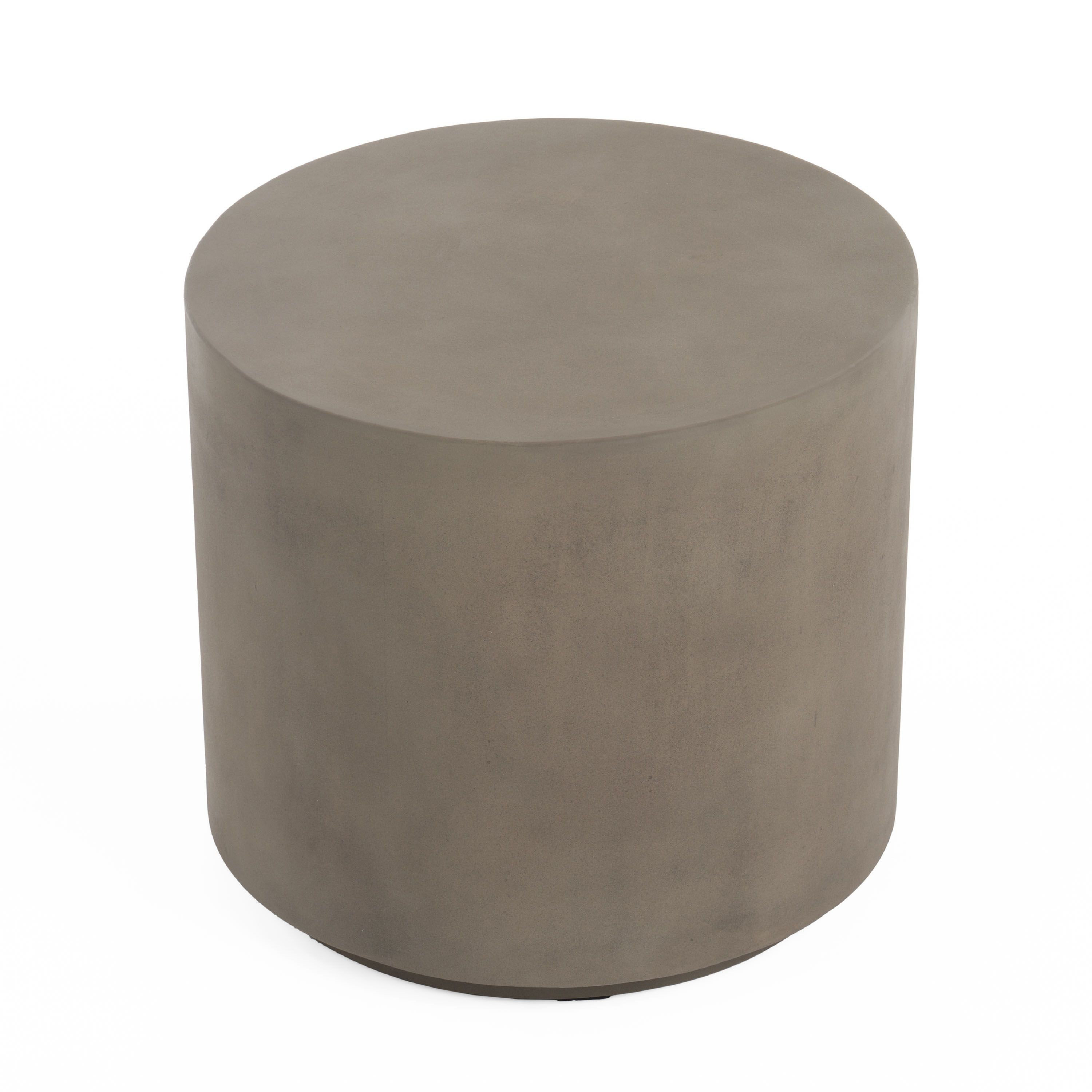 Benjara 20 Inch Side End Table, Fiber Reinforced Gray Concrete, Modern ...