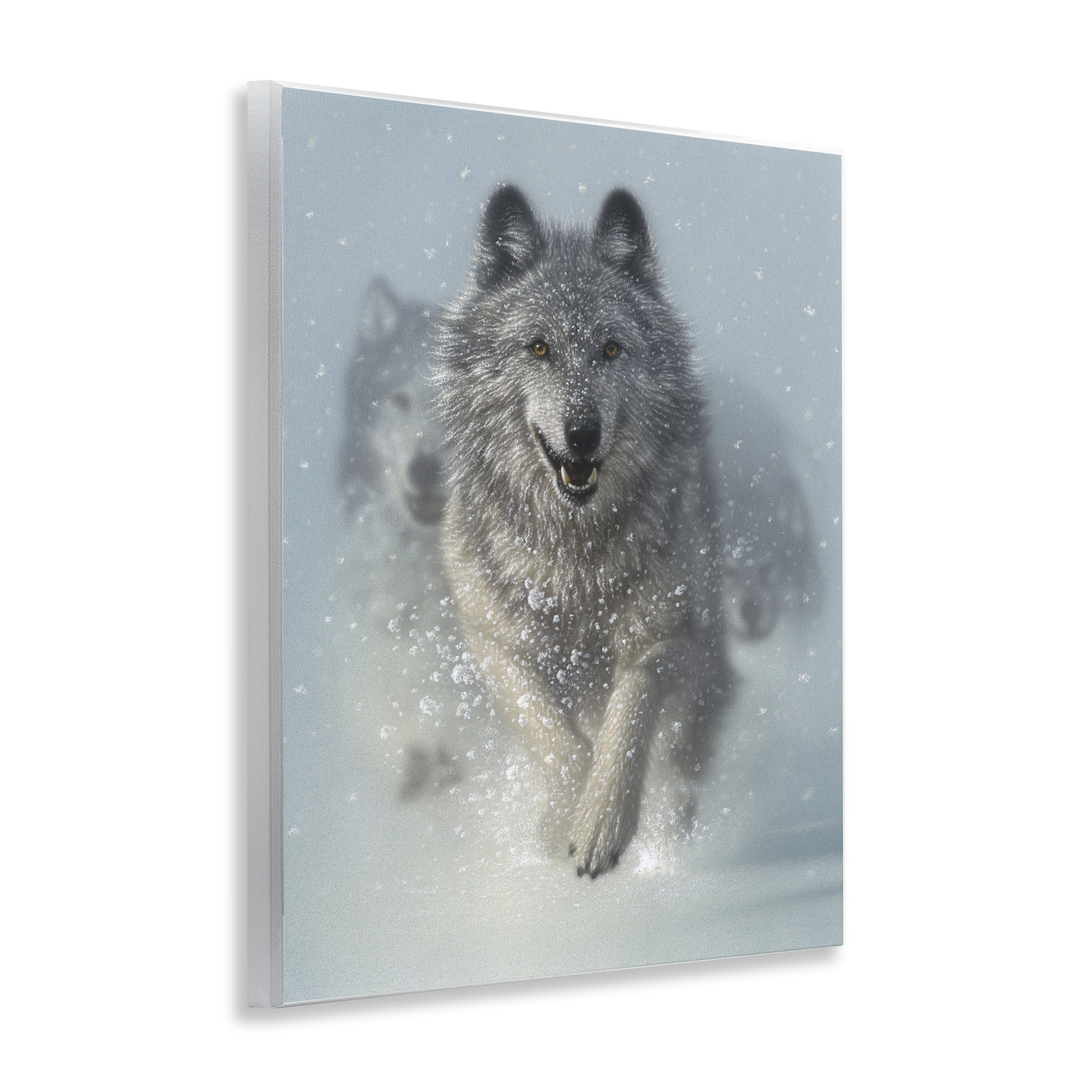 Ebern Designs Snow Plow Running Wolf Pack Wall Plaque, design by Collin ...