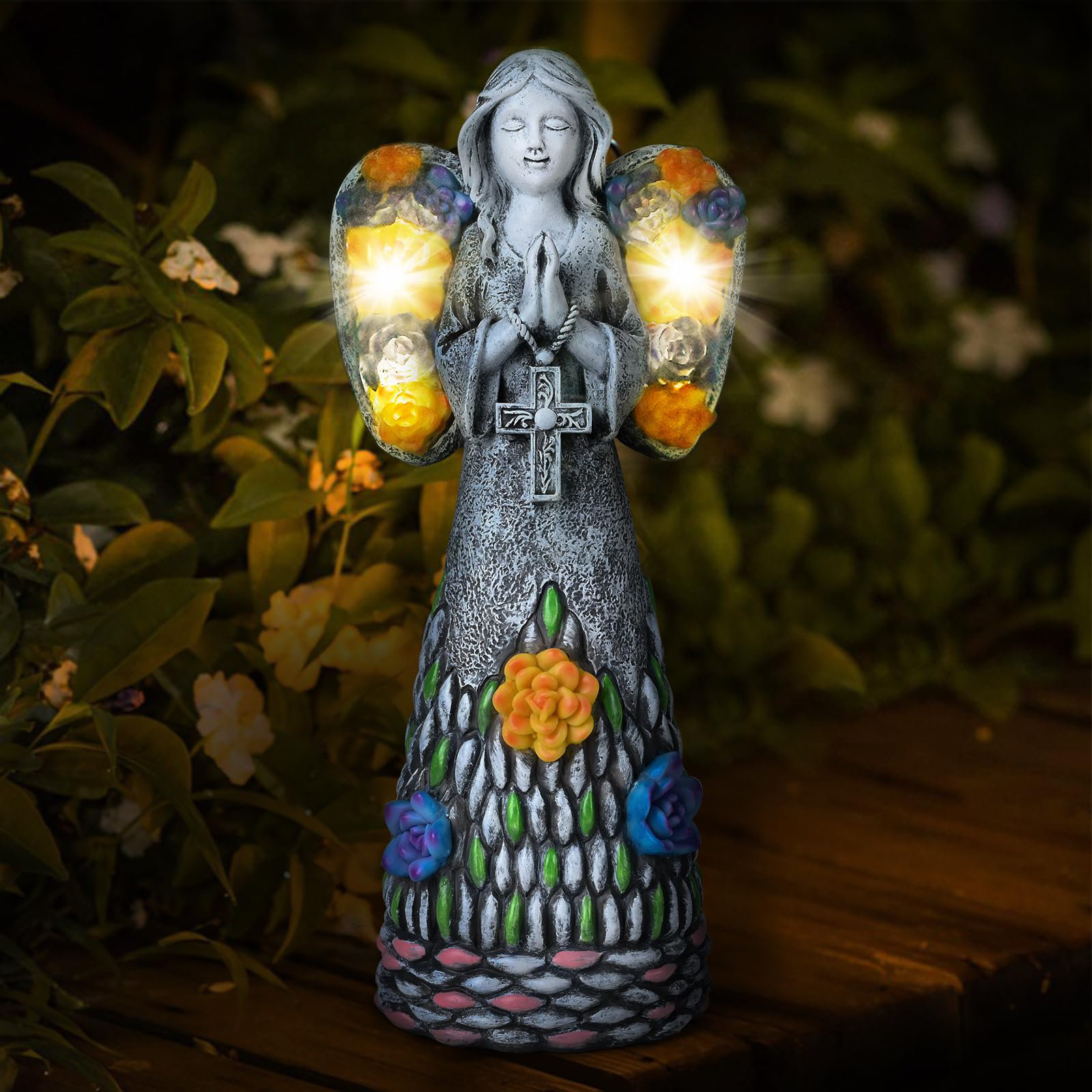 Arlmont & Co. Garden Angels Outdoor Statue-Solar Angel For Cemetery ...