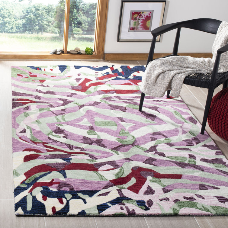Wrought Studio Amier Hand Tufted Wool And Viscose Abstract Rug ...