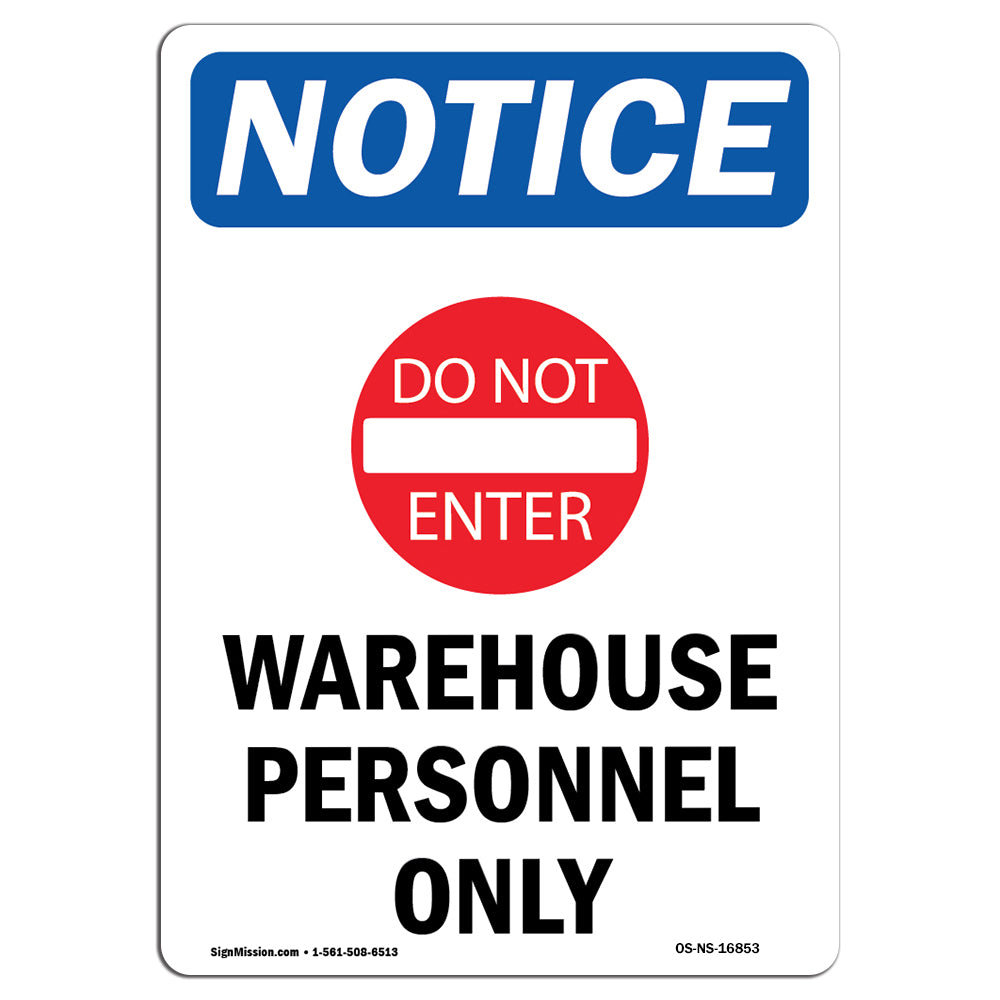 SignMission Warehouse Personnel Sign with Symbol | Wayfair