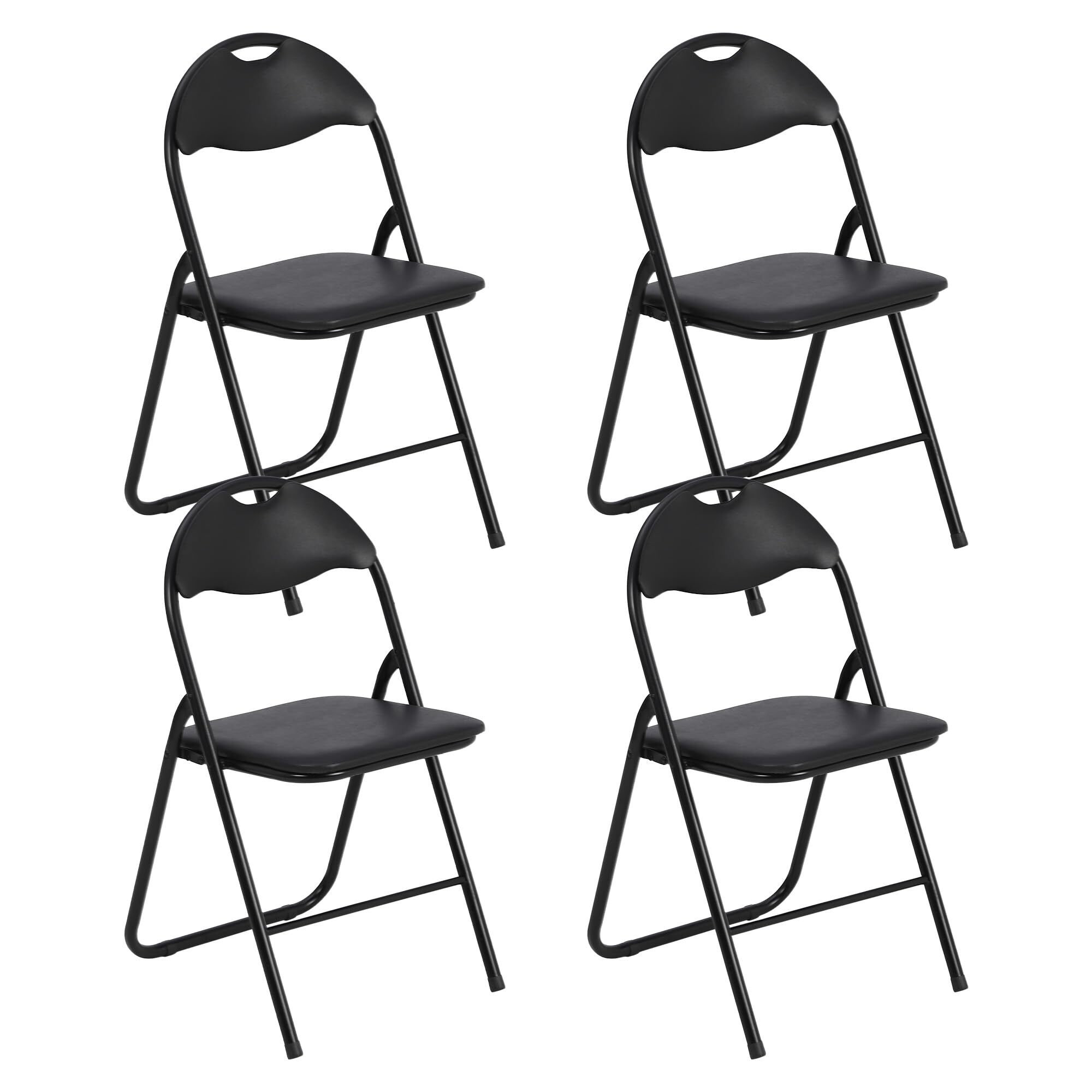Inbox Zero Lingwood Metal Stackable Folding Chair Folding Chair Set ...
