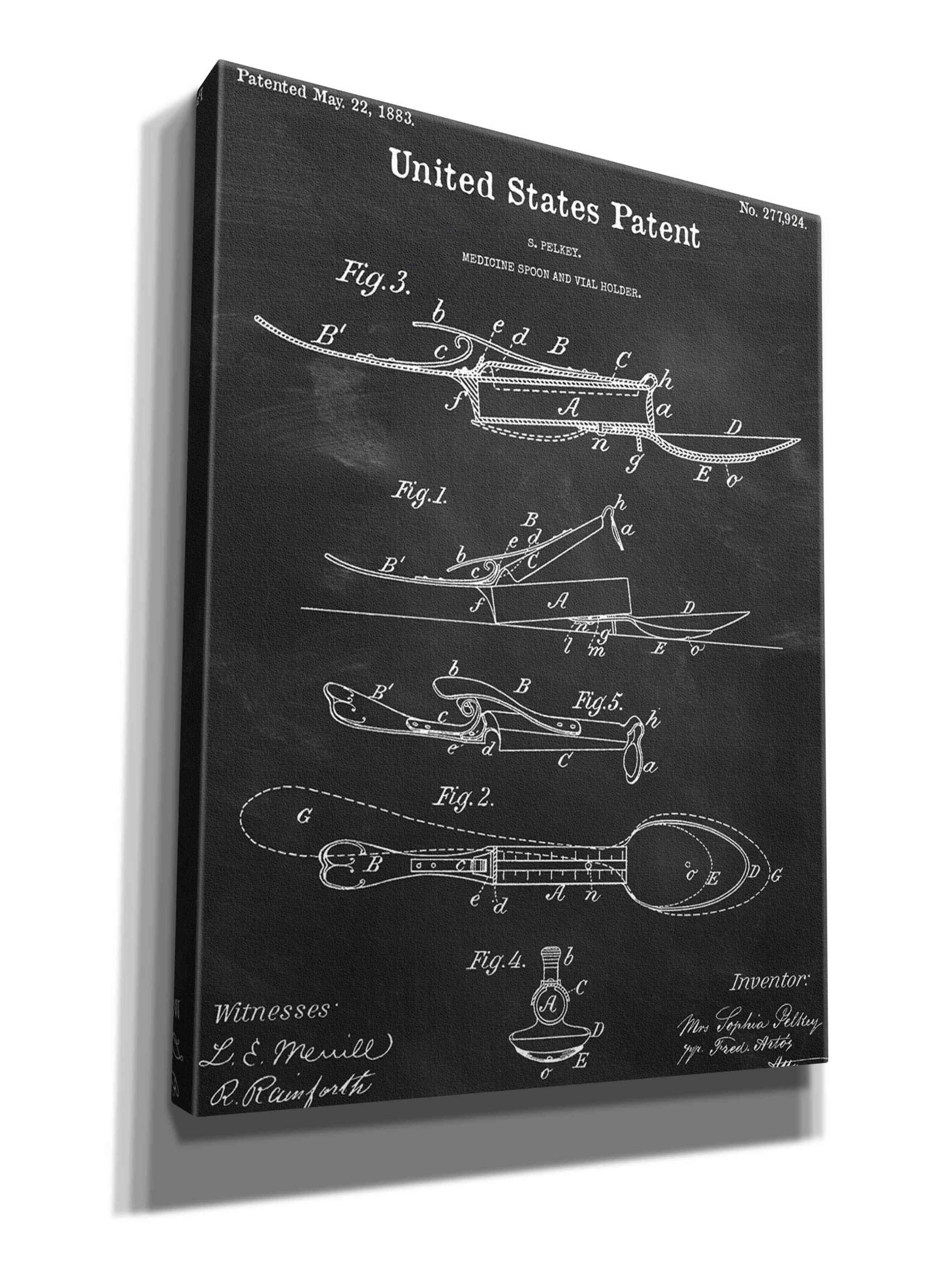 Williston Forge Medicine Spoon Blueprint Patent Chalkboard - Wrapped ...