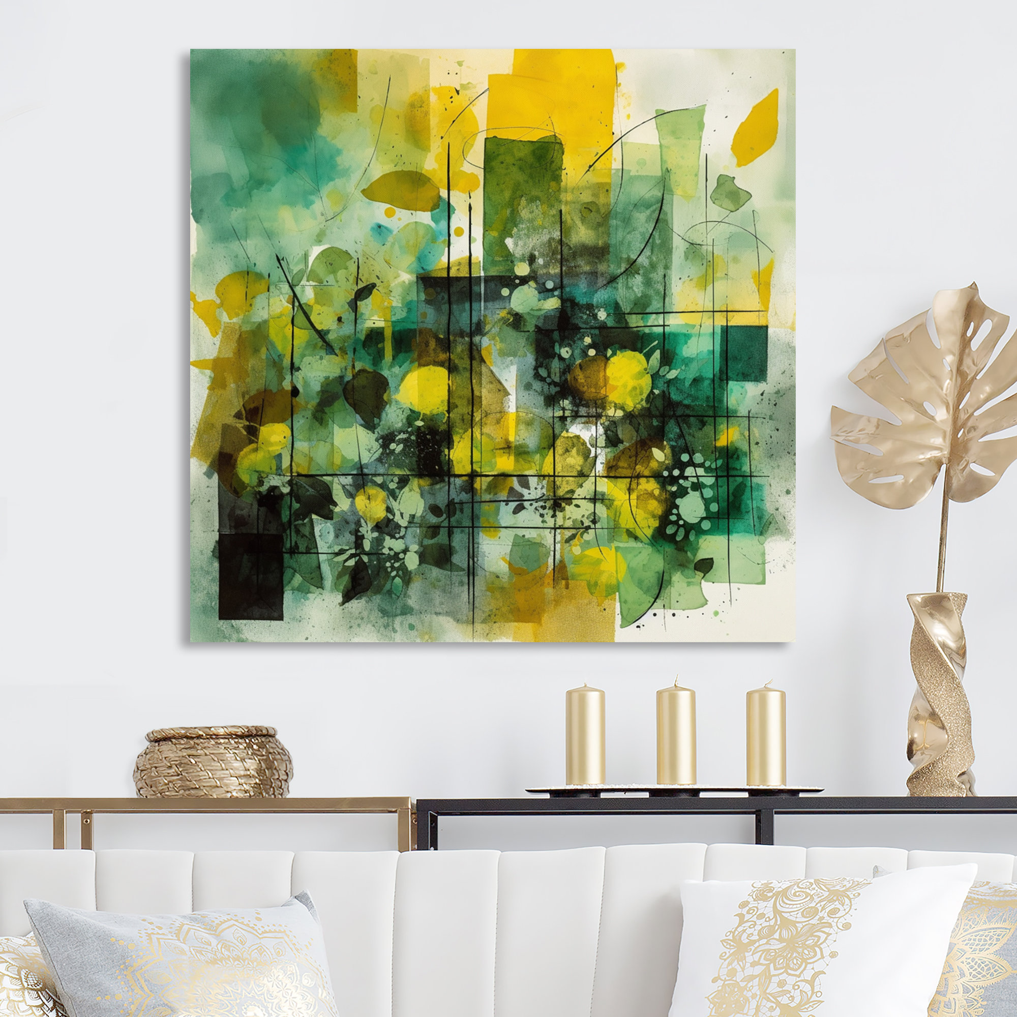 Ivy Bronx Green Balancing - Abstract Painting Wall art Print - Wayfair ...