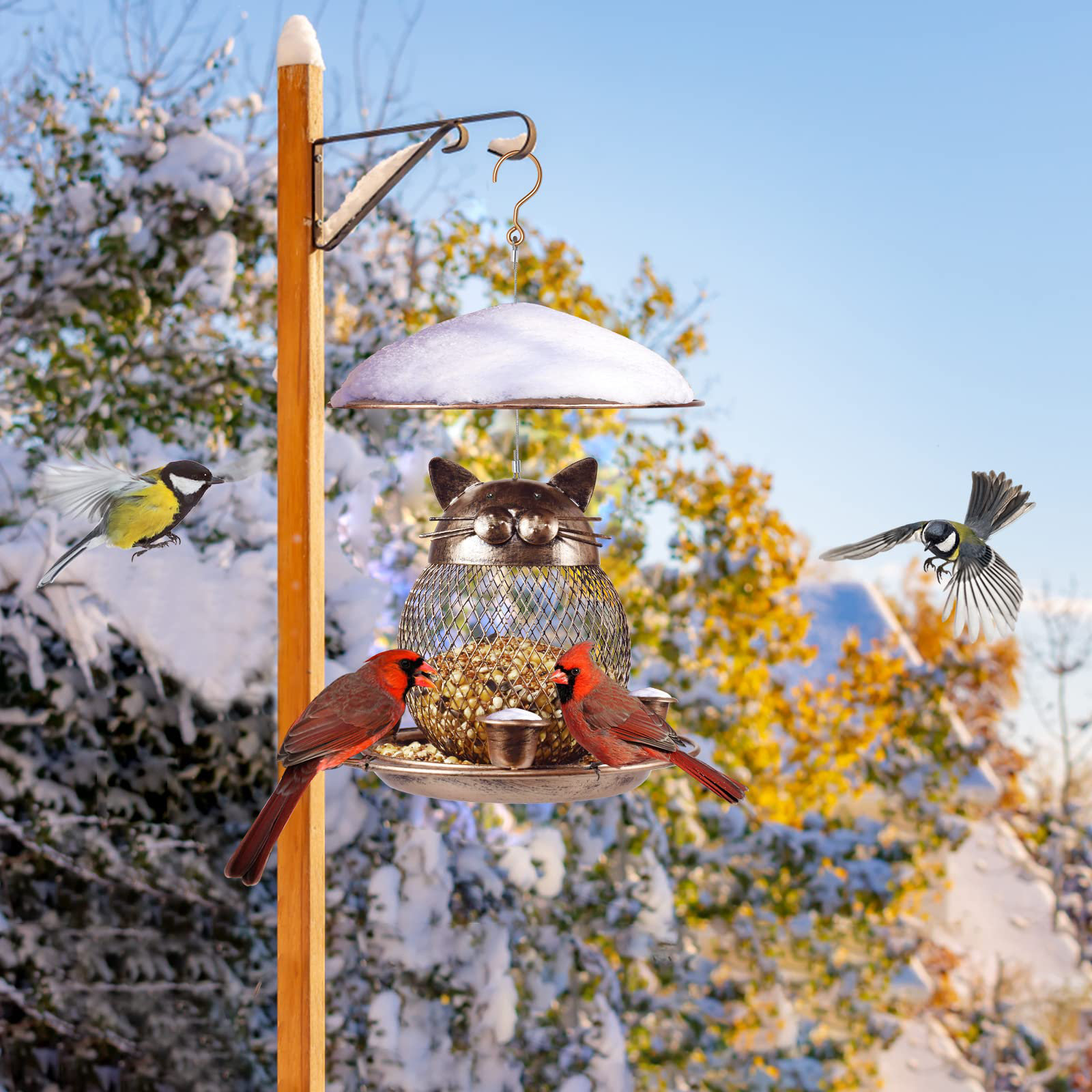 One Allium Way® Bird Feeder For Outdoor, Squirrel Proof Metal Wild Bird ...