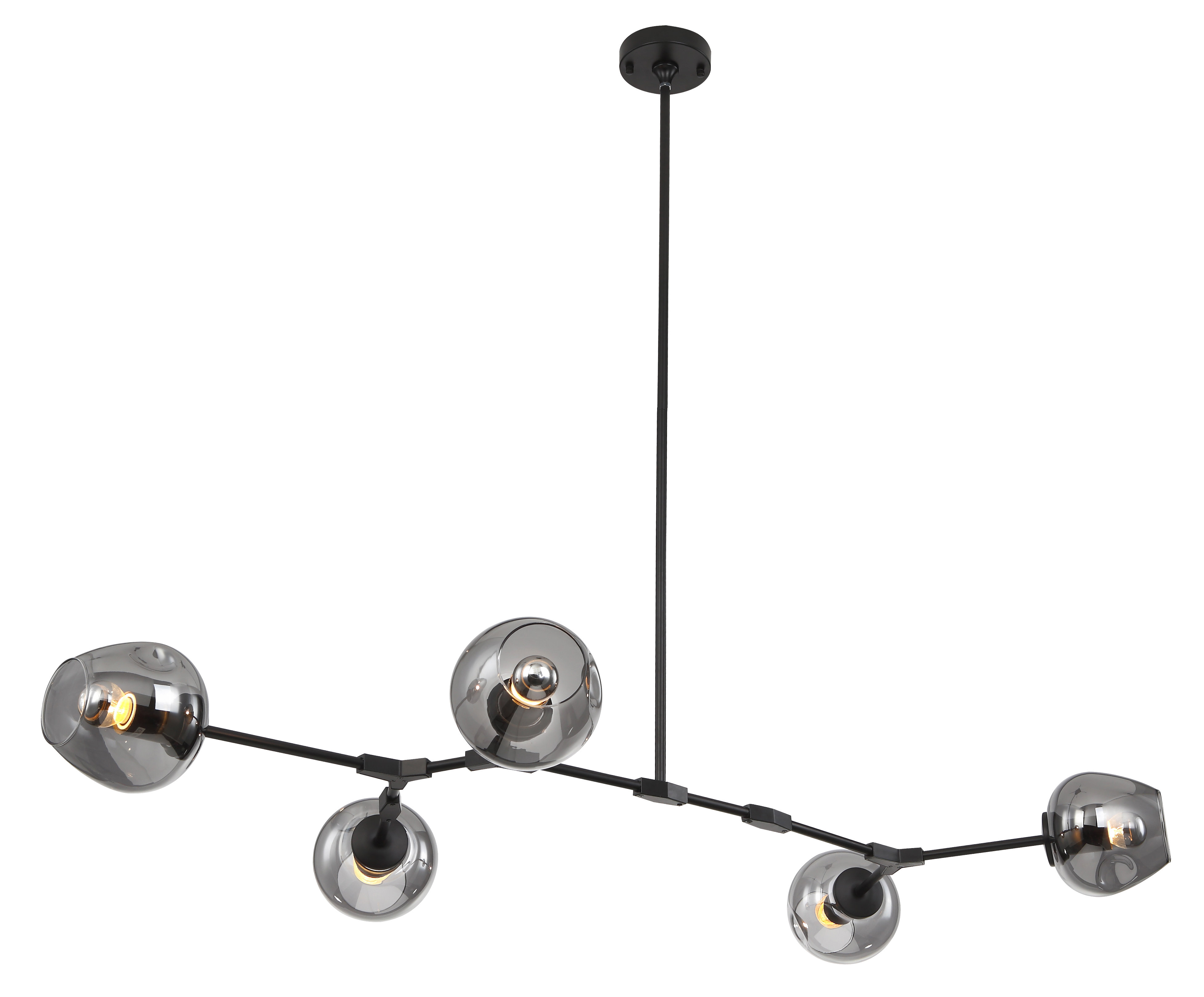 Mercer41 Kingstowne 5 - Light Modern Linear Chandelier With Smoke ...