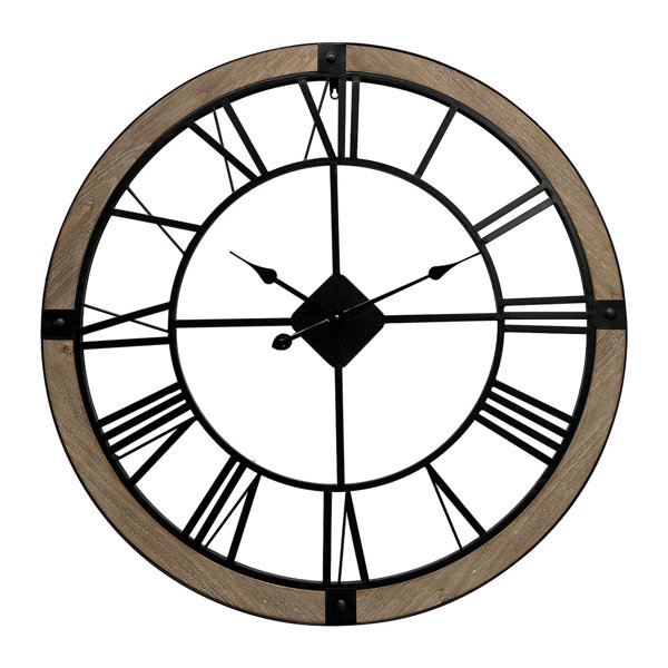 Trent Austin Design® Marinela Round Wood Modern Farmhouse Wall Clock ...