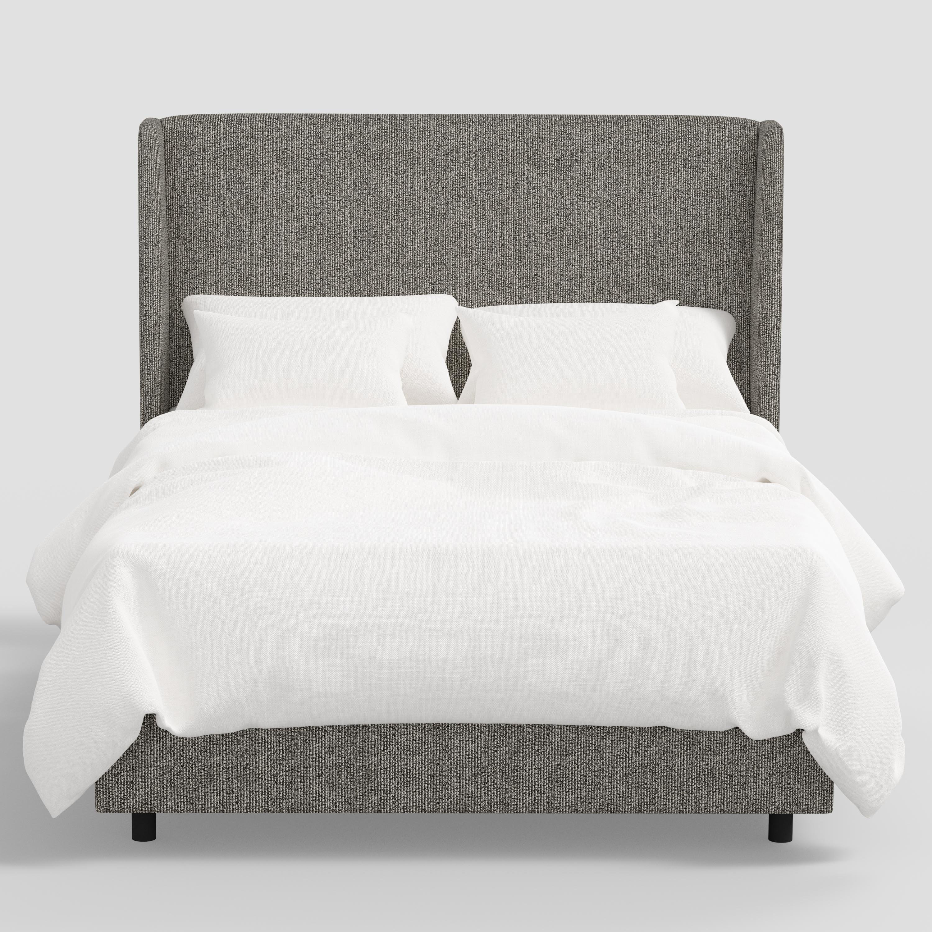 Skyline Furniture Lawrence Wingback Bed In Solitude Pepper | Wayfair