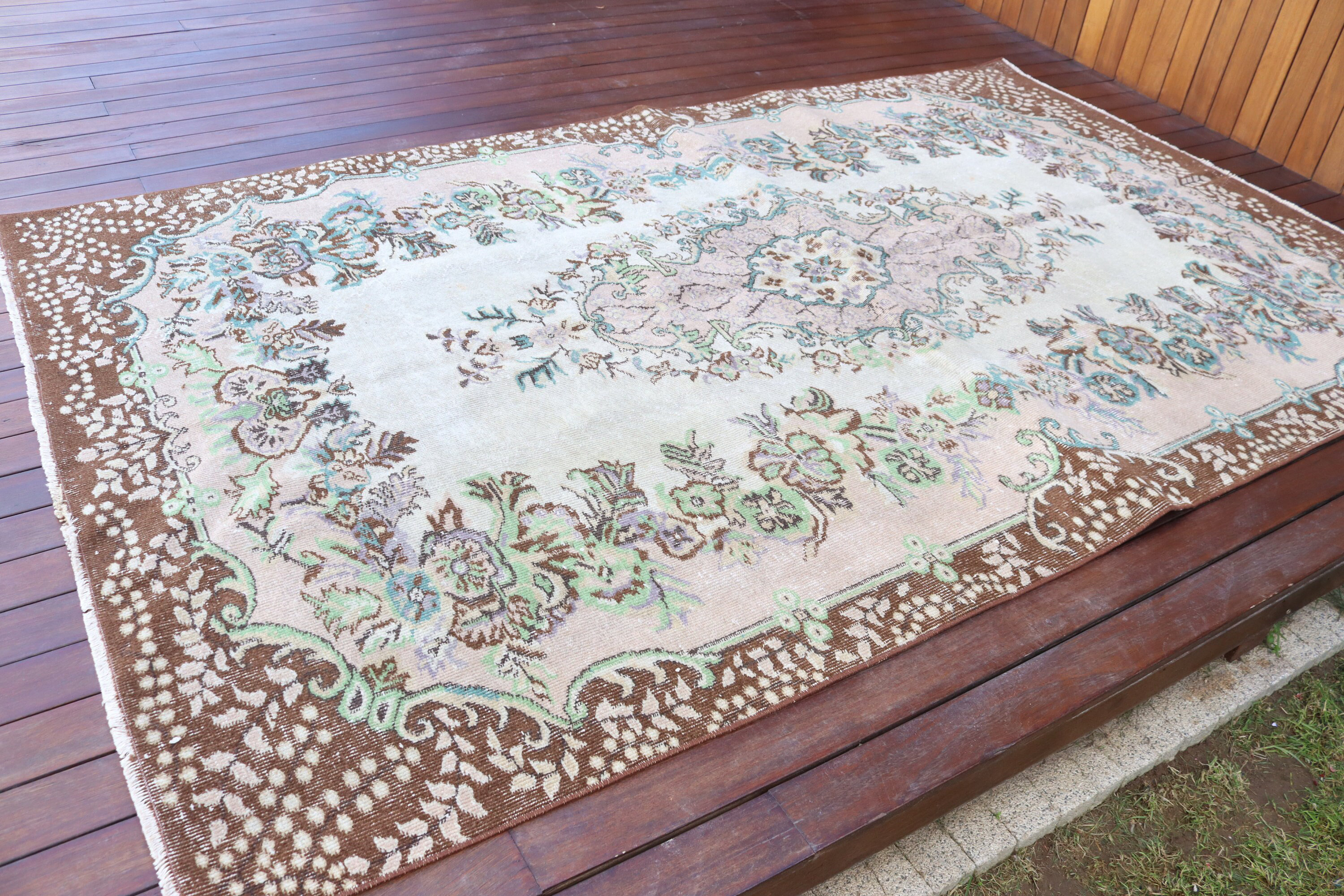 Canora Grey Graceful Vintage Turkish Rug In Pastel Colors And Shades ...