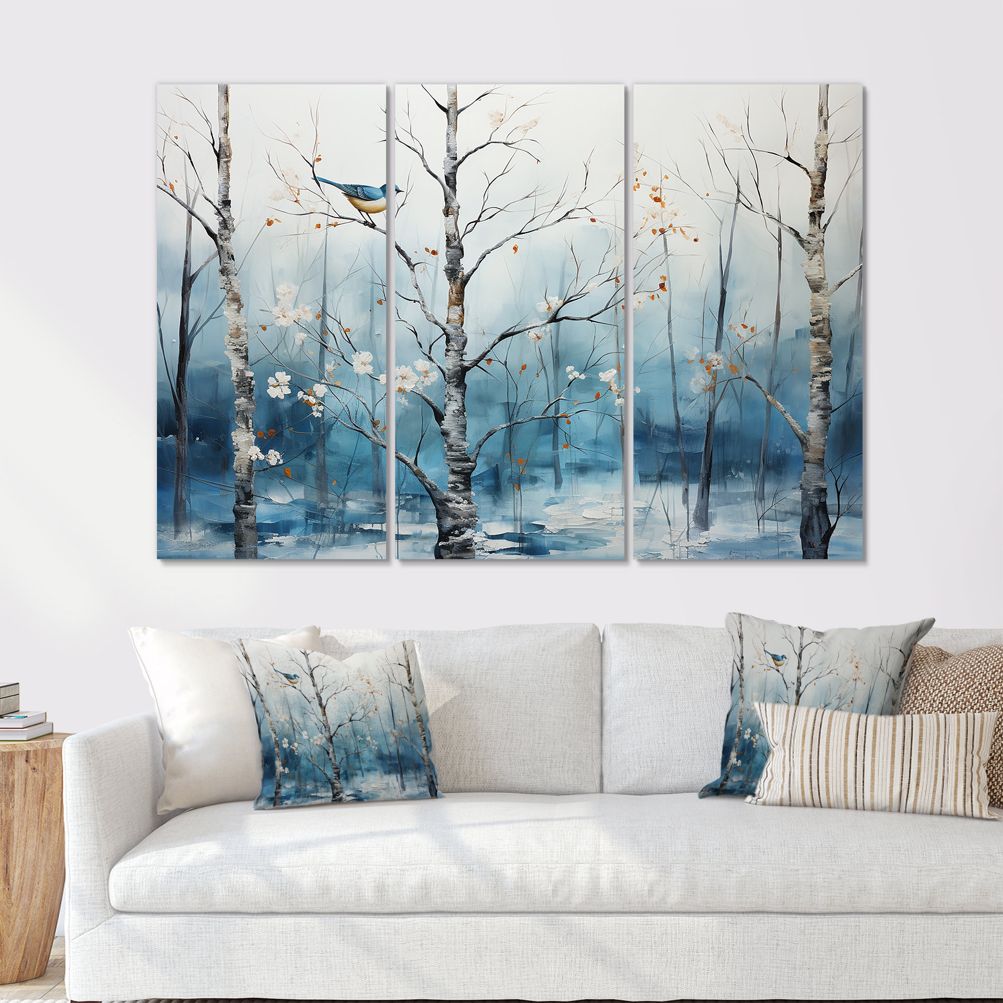 Lark Manor™ Blue And White Forest Winter Harmony II - Forest Wall Decor ...