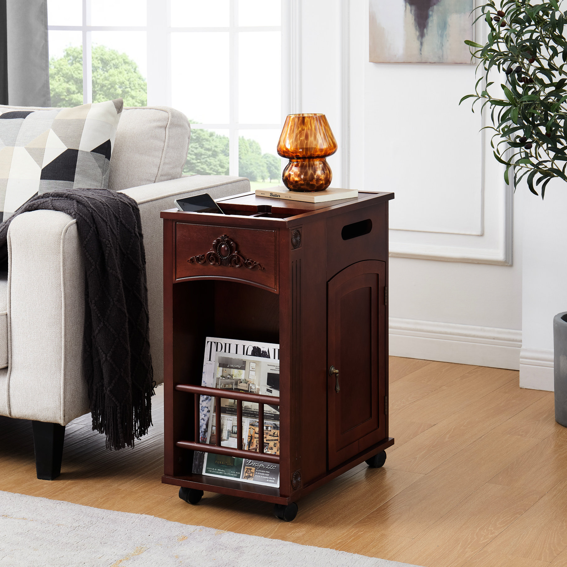 Interesting Nightstand On Wheels Gallery