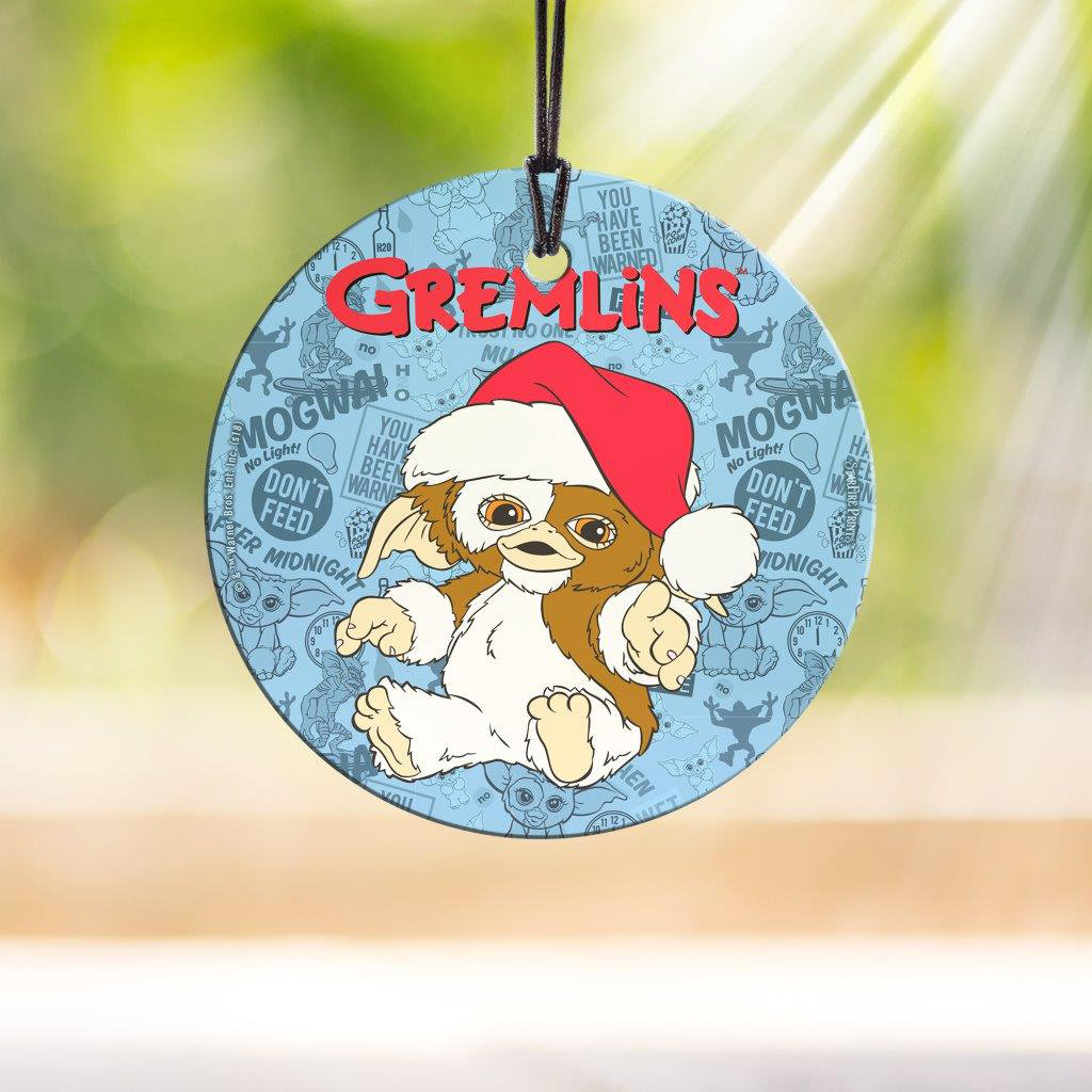 Trend Setters Gremlins Gizmo Christmas Hat Hanging Glass Print | Wayfair
