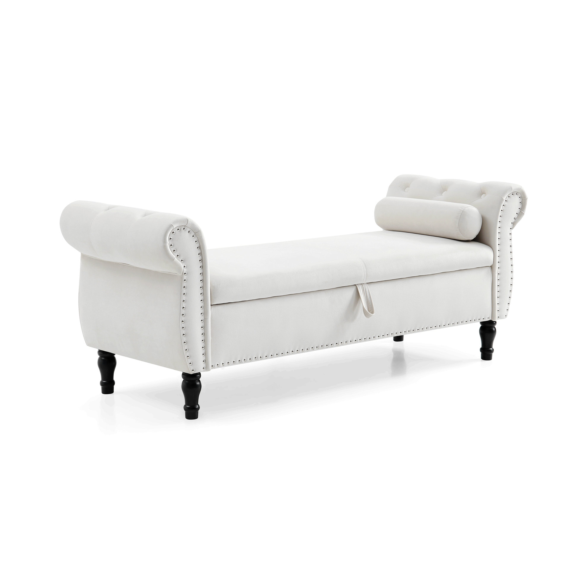 House of Hampton® 63" Velvet Multifunctional Storage Rectangular Sofa ...