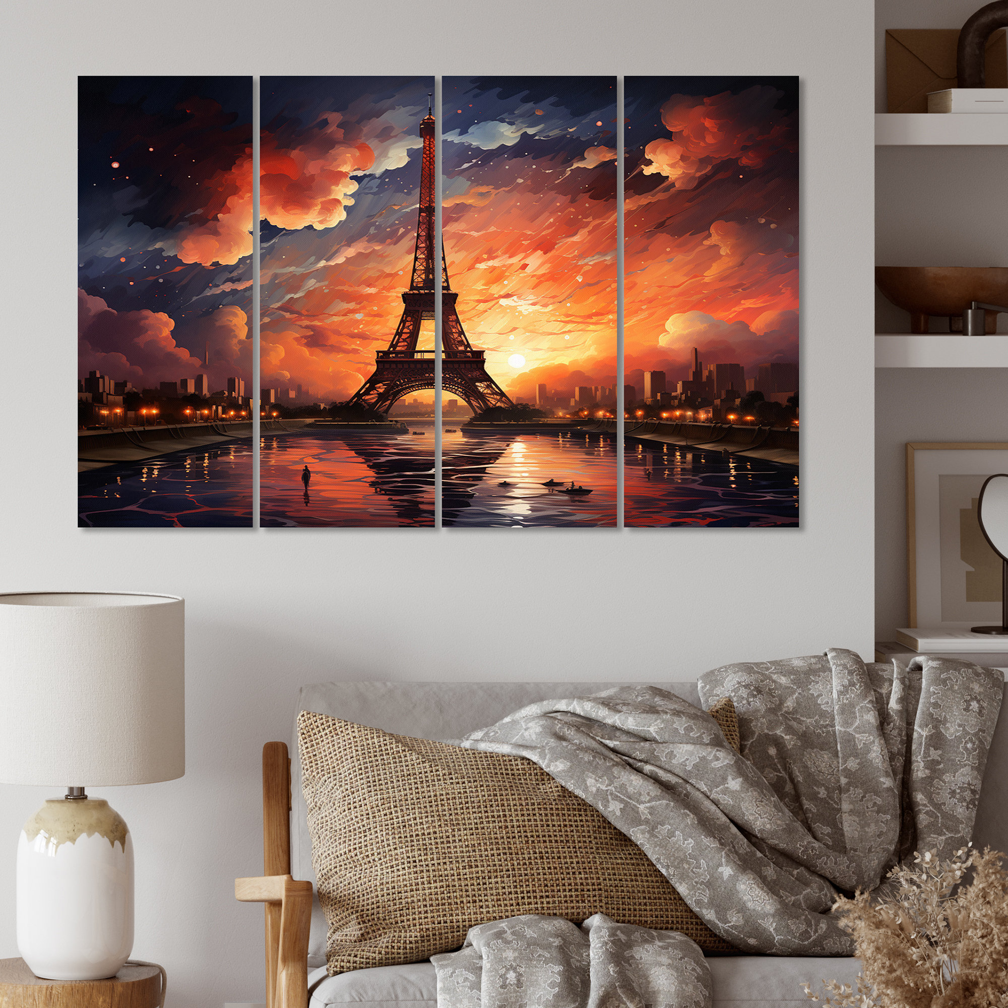 Design Art Majestic Sunset By The Eiffel Tower In Paris - City Paris ...