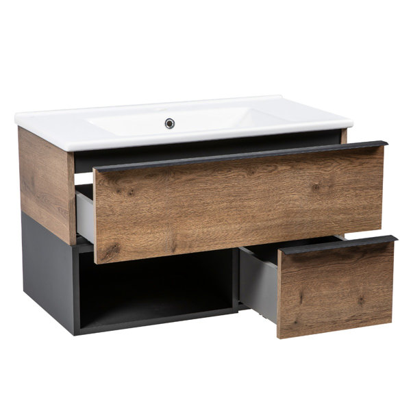 Hokku Designs Monroe 34'' Free Standing Single Bathroom Vanity with ...