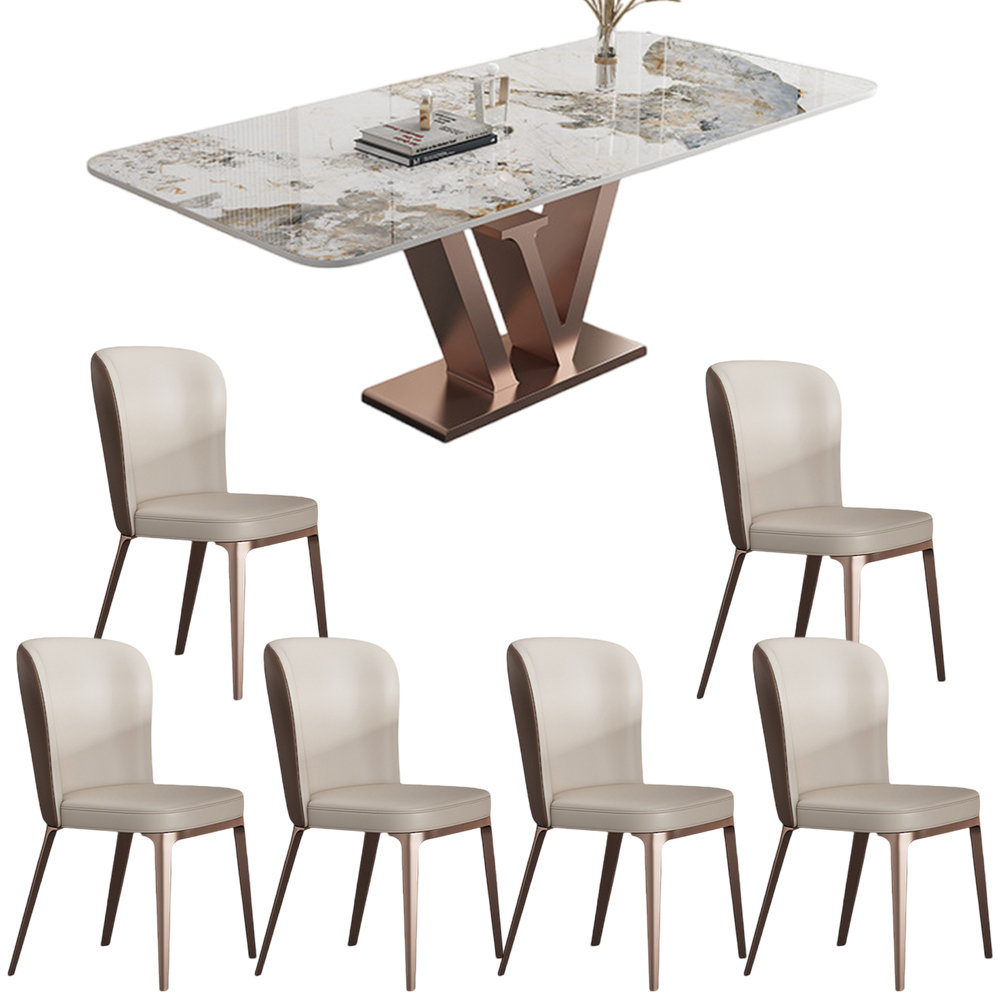 ZKuylo Rectangular modern simple dining table sets | Wayfair