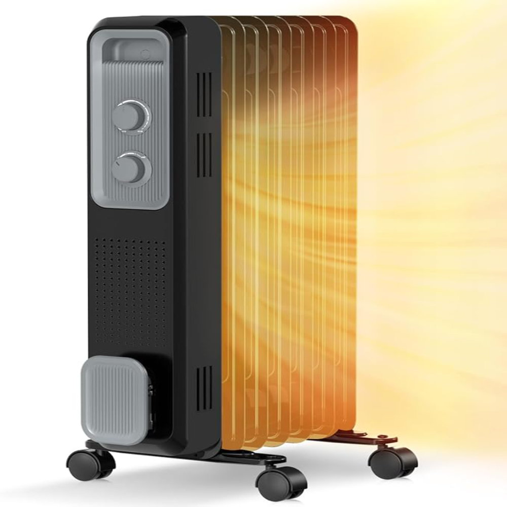 BUILTCO R.W.FLAME Oil Filled Radiator Heater,1200W Electric Space ...