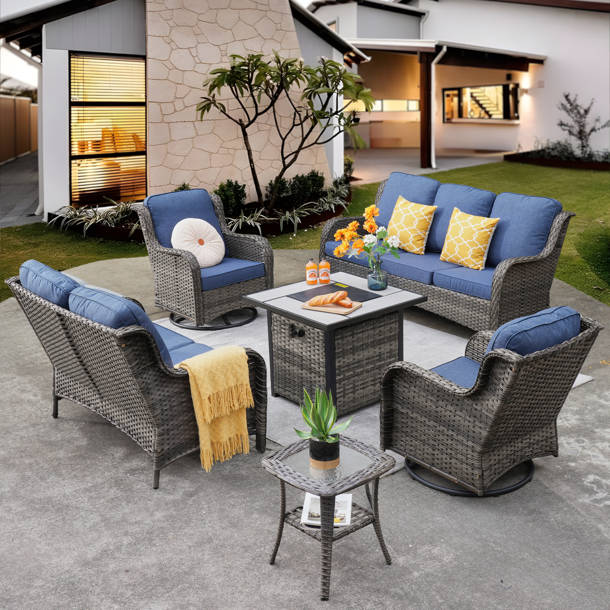 Ebern Designs Klodjana 7 - Person Outdoor Seating Group with Cushions ...