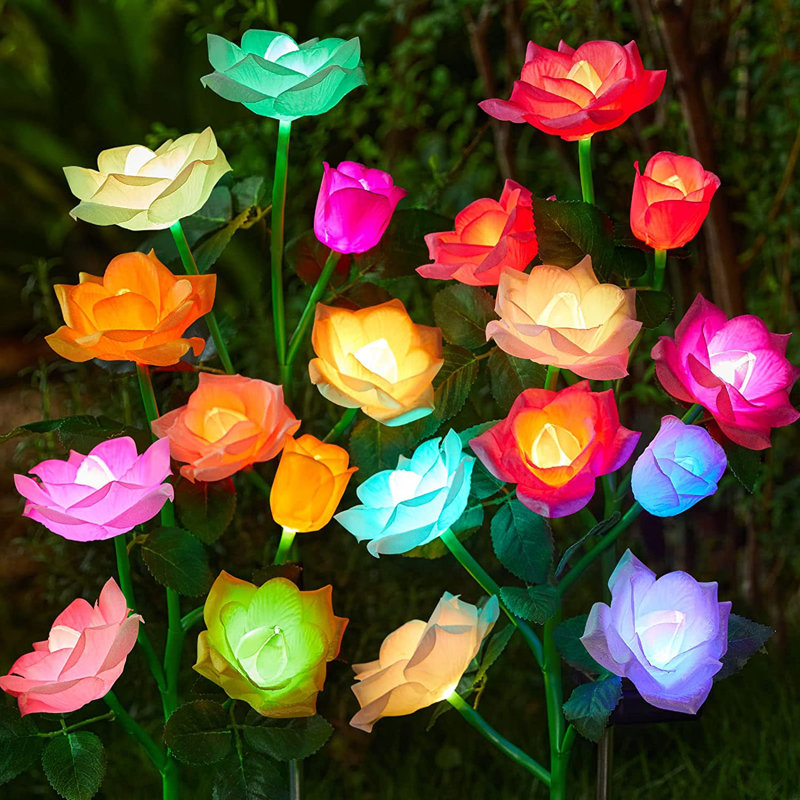 KOOPER Flower Low Voltage Solar Powered Integrated LED Pathway Light ...