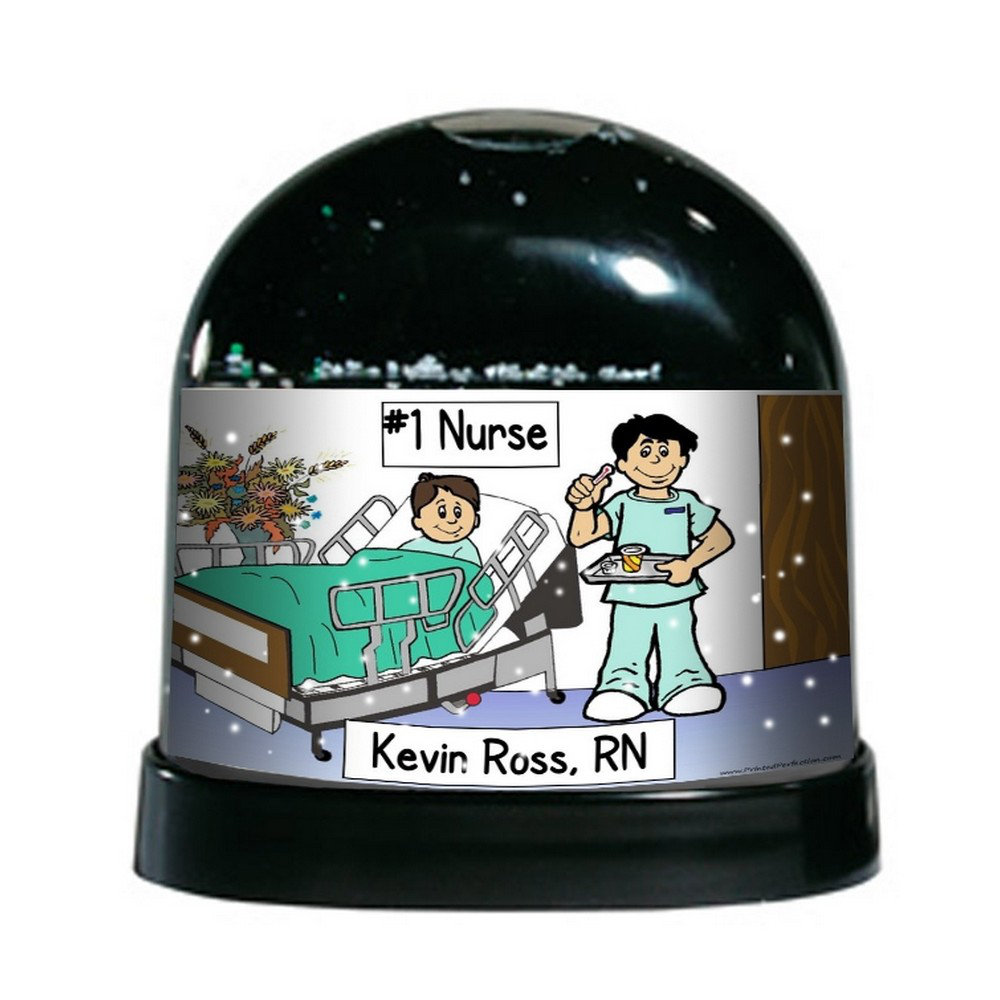 The Holiday Aisle® NTT Cartoon Caricature Male Nursing Snow Globe | Wayfair