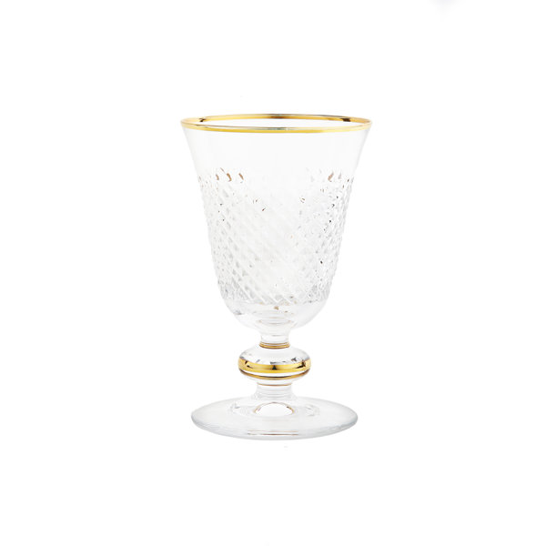ClassicTouch Set Of 6 Short Stem Glasses With Cut Crystal Design ...