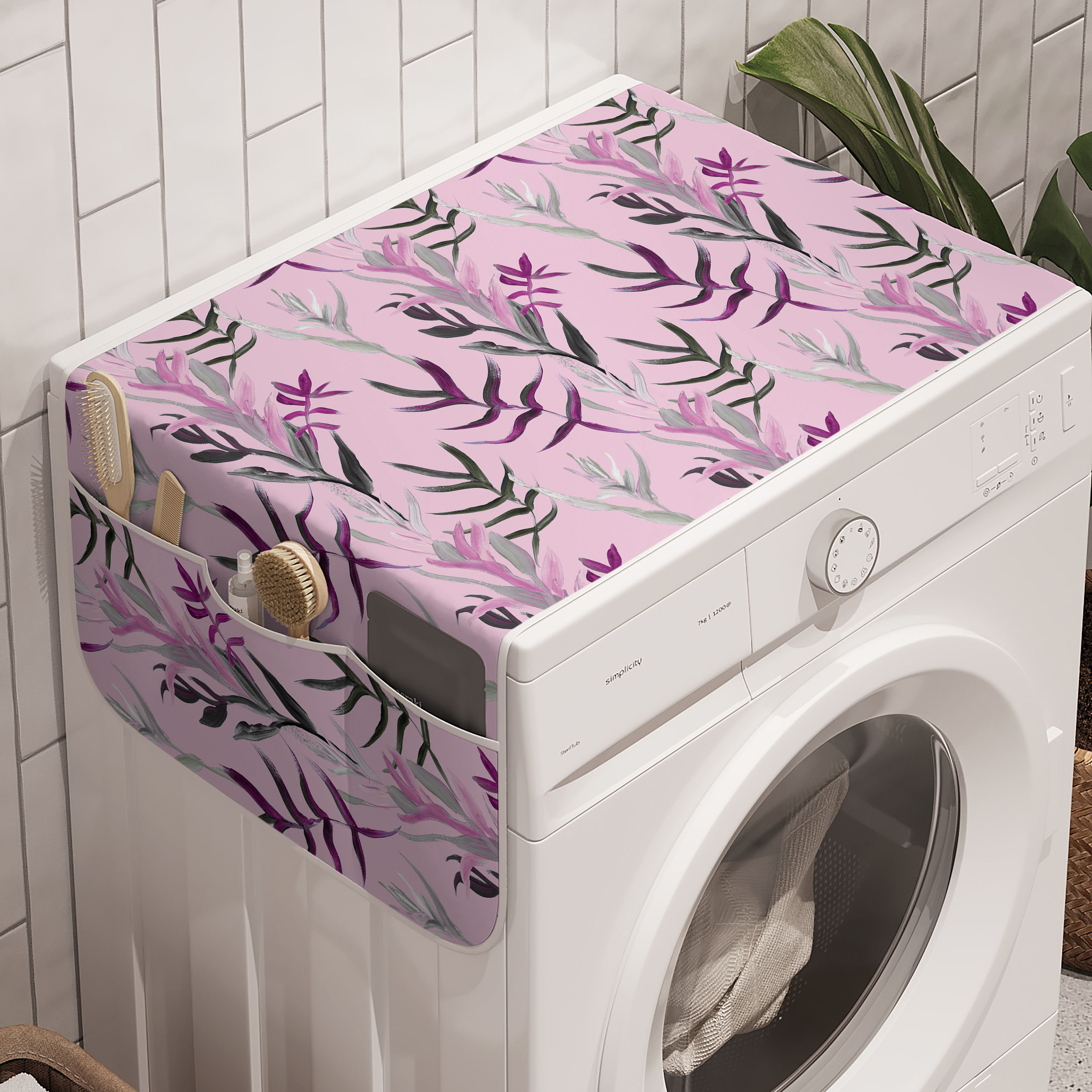Ambesonne Tropical Washing Machine Organizer Pack of 2 47" x 18.5 ...