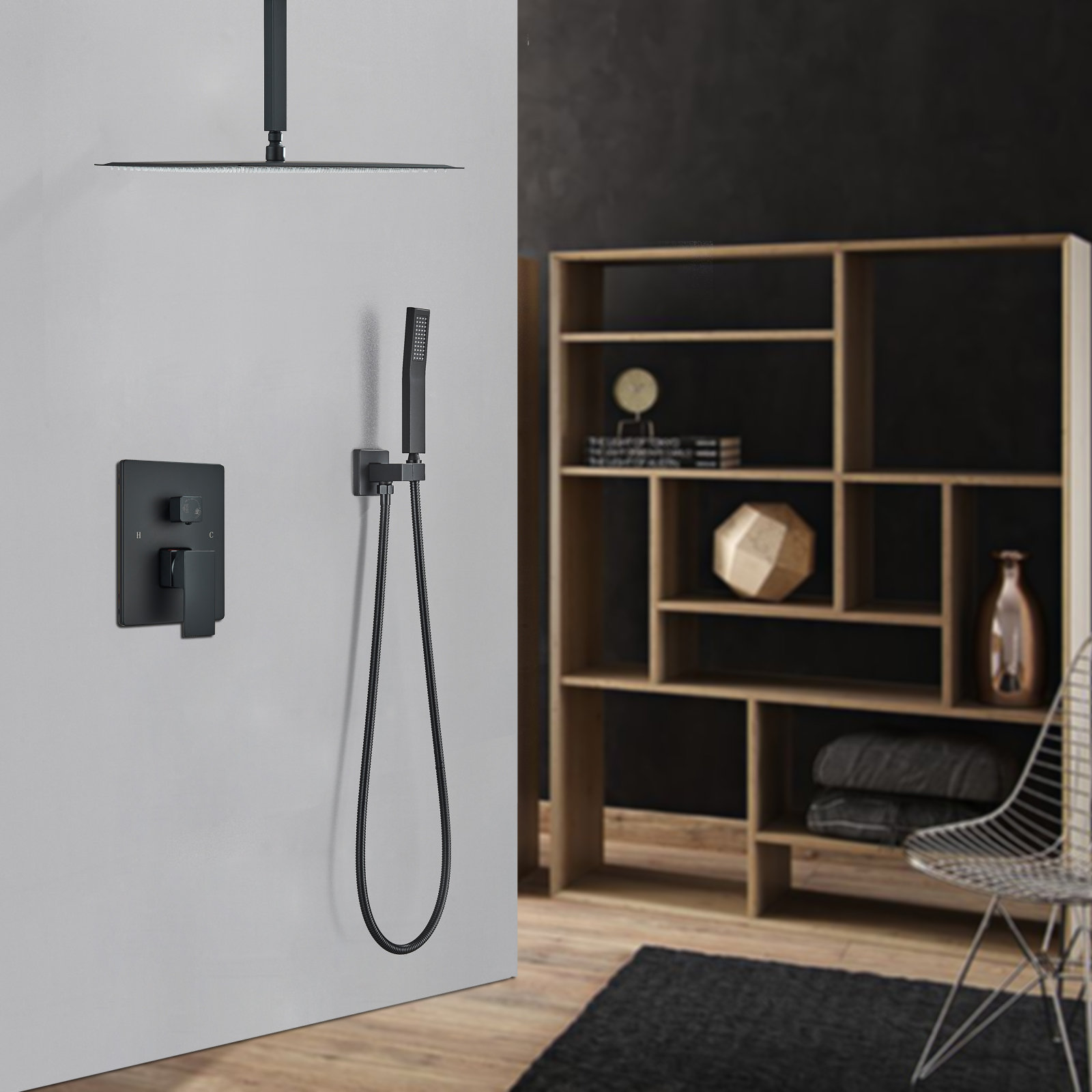 AlenArtWater Complete Shower Faucet With Rough-In Valve 10Inch Rainfall ...