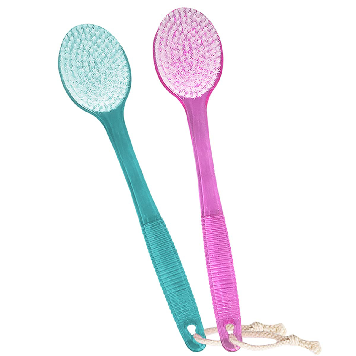 ACTIVE DOOR & WINDOW Shower Back Brush 2-Pack, 14" Long Handle Medium ...