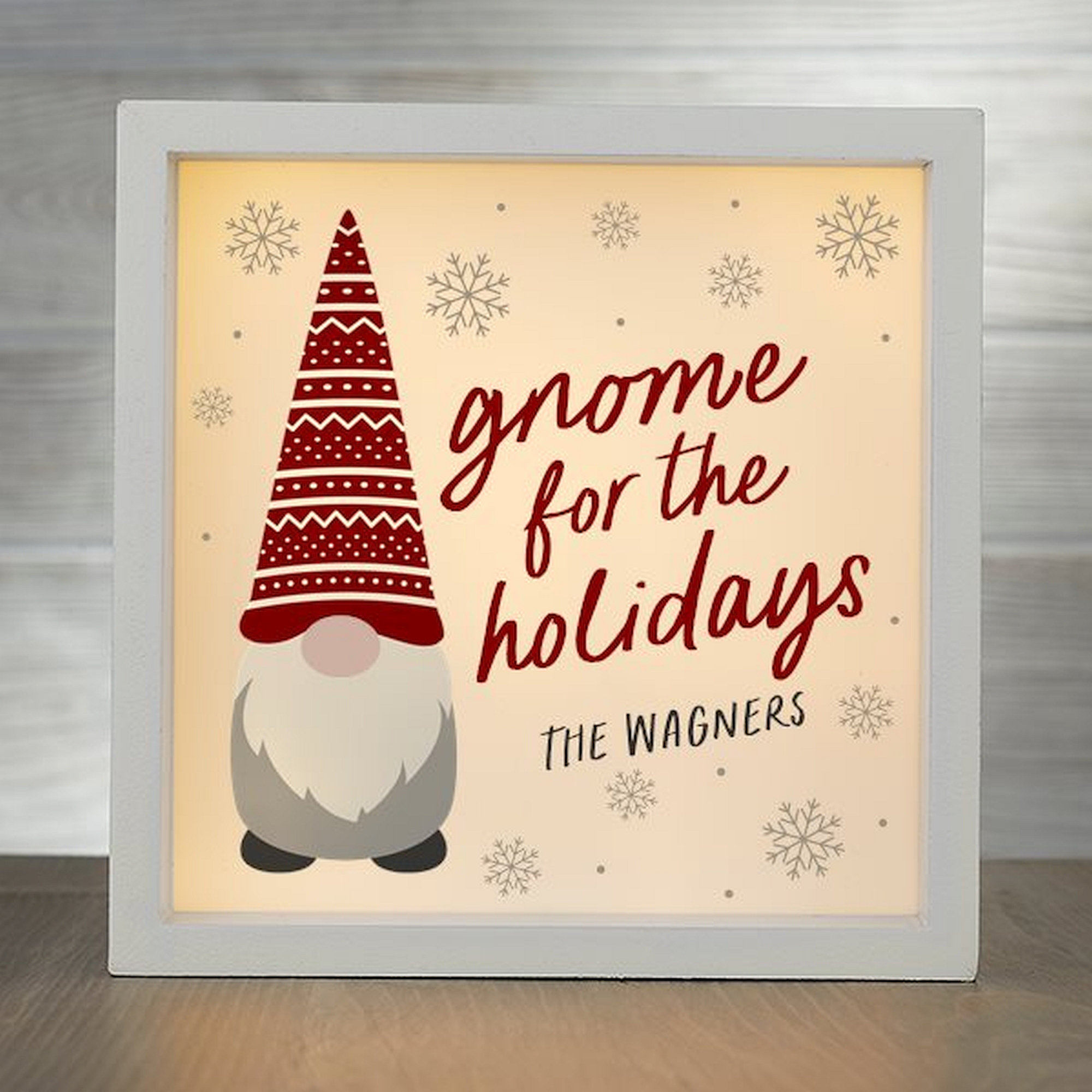 Personalization Mall Christmas Gnome Personalized LED Ivory Light ...