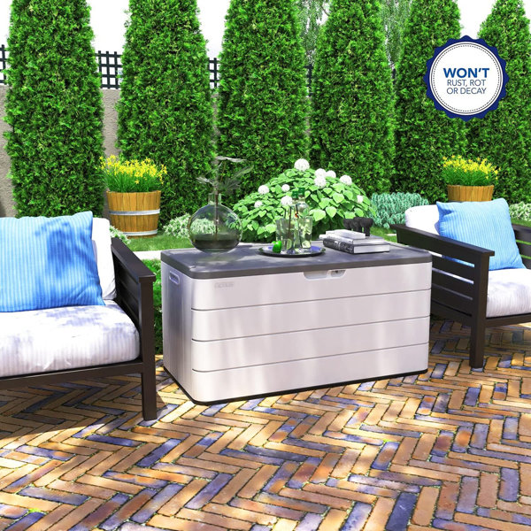 Emperic Design 46'' W 120 Gallons Water Resistant Resin Lockable Deck ...